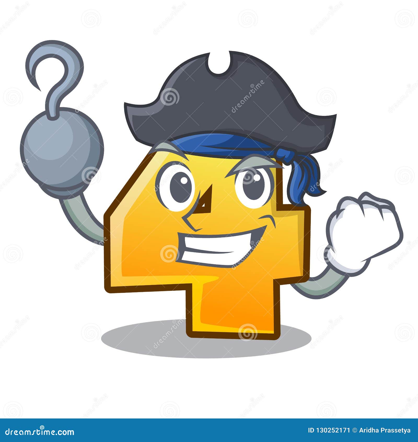 Pirate Character Number Four on the Wall Stock Vector - Illustration of ...