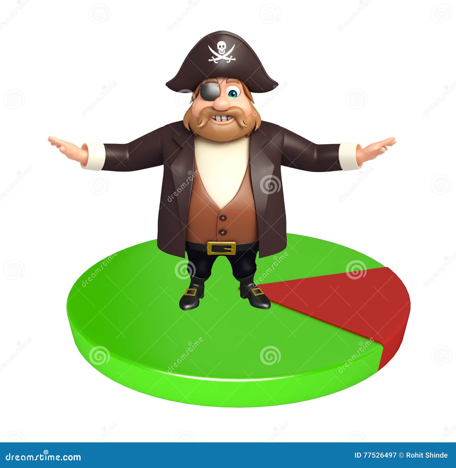 Pirate with Circle sign stock illustration. Illustration of beach ...