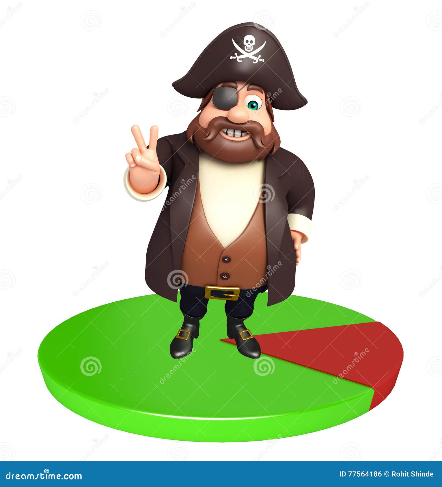 Pirate with Circle sign stock illustration. Illustration of character ...