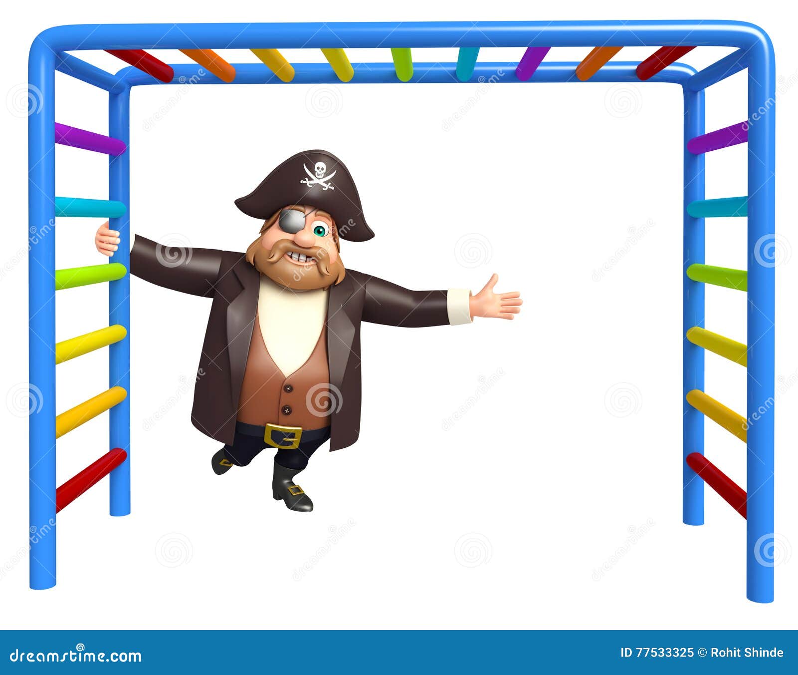Pirate with Climbing stock illustration. Illustration of patch - 77533325