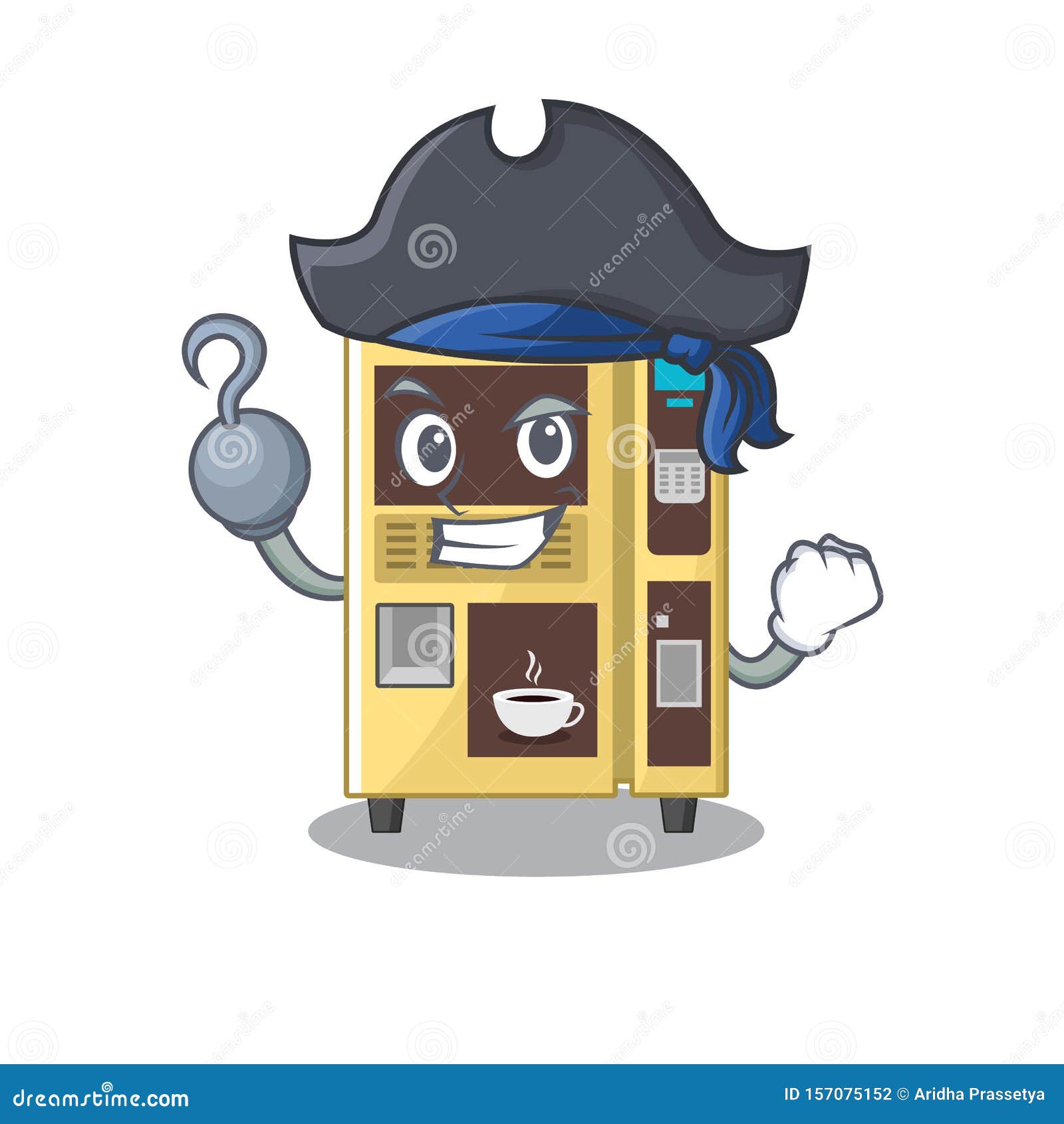 Pirate Coffee Vending Machine Isolated the Mascot Stock Vector ...