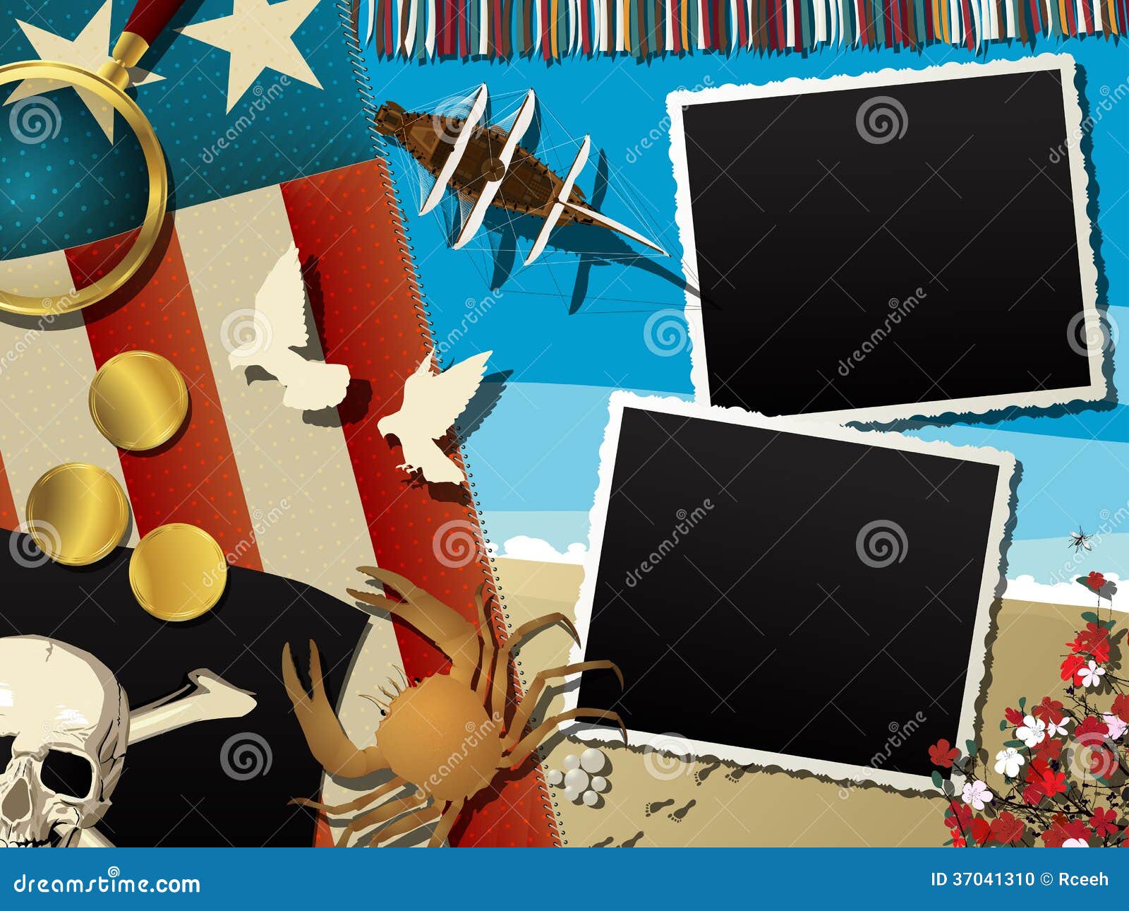 Pirate collage stock vector. Illustration of design, shadow - 37041310