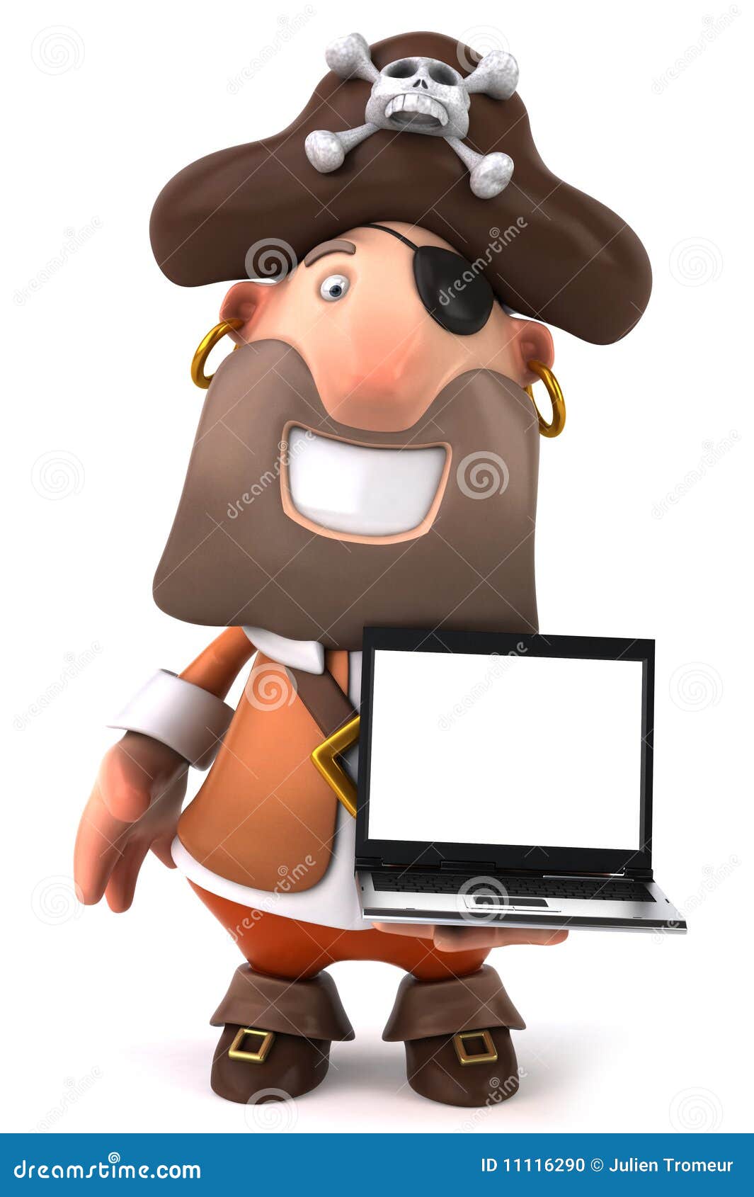Pirate and computer stock illustration. Illustration of fight - 11116290