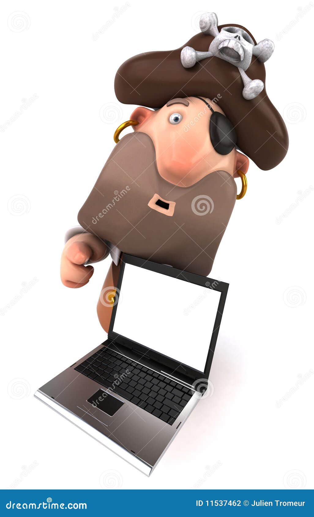 Pirate and computer stock illustration. Illustration of buccaneer ...