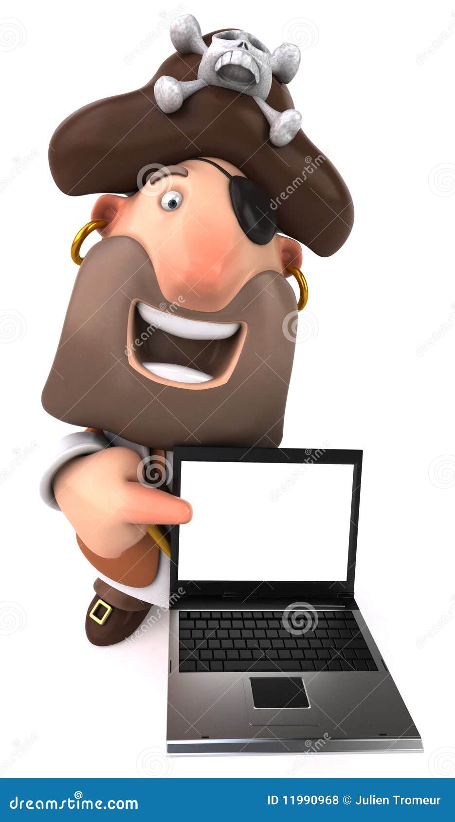 Pirate and computer stock illustration. Illustration of belt - 11990968