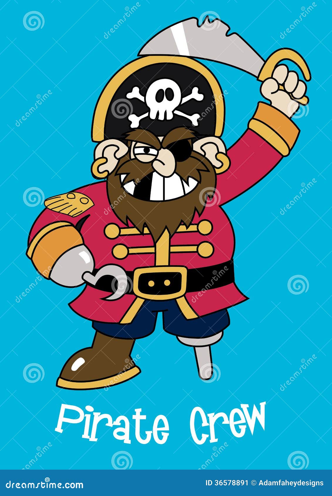 Pirate crew Captain. stock vector. Illustration of character - 36578891