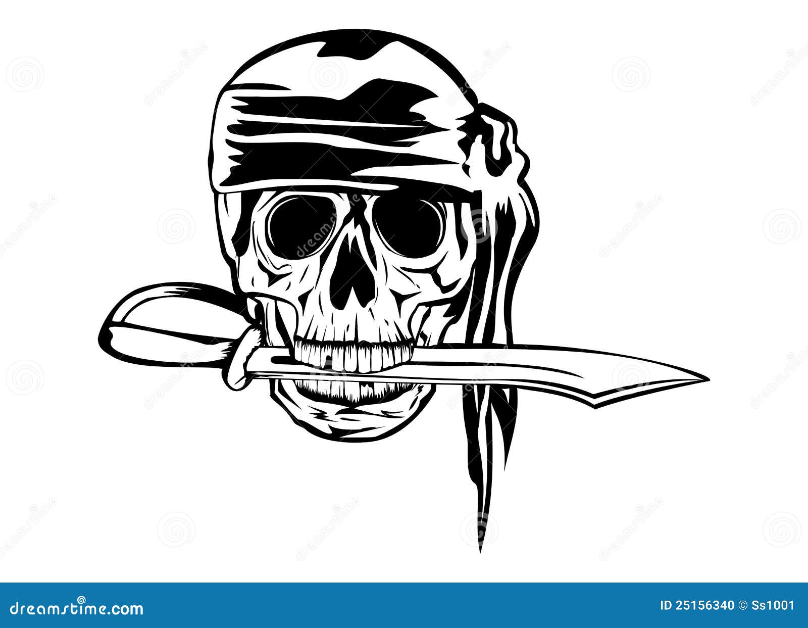 Pirate with dagger stock vector. Illustration of roger - 25156340