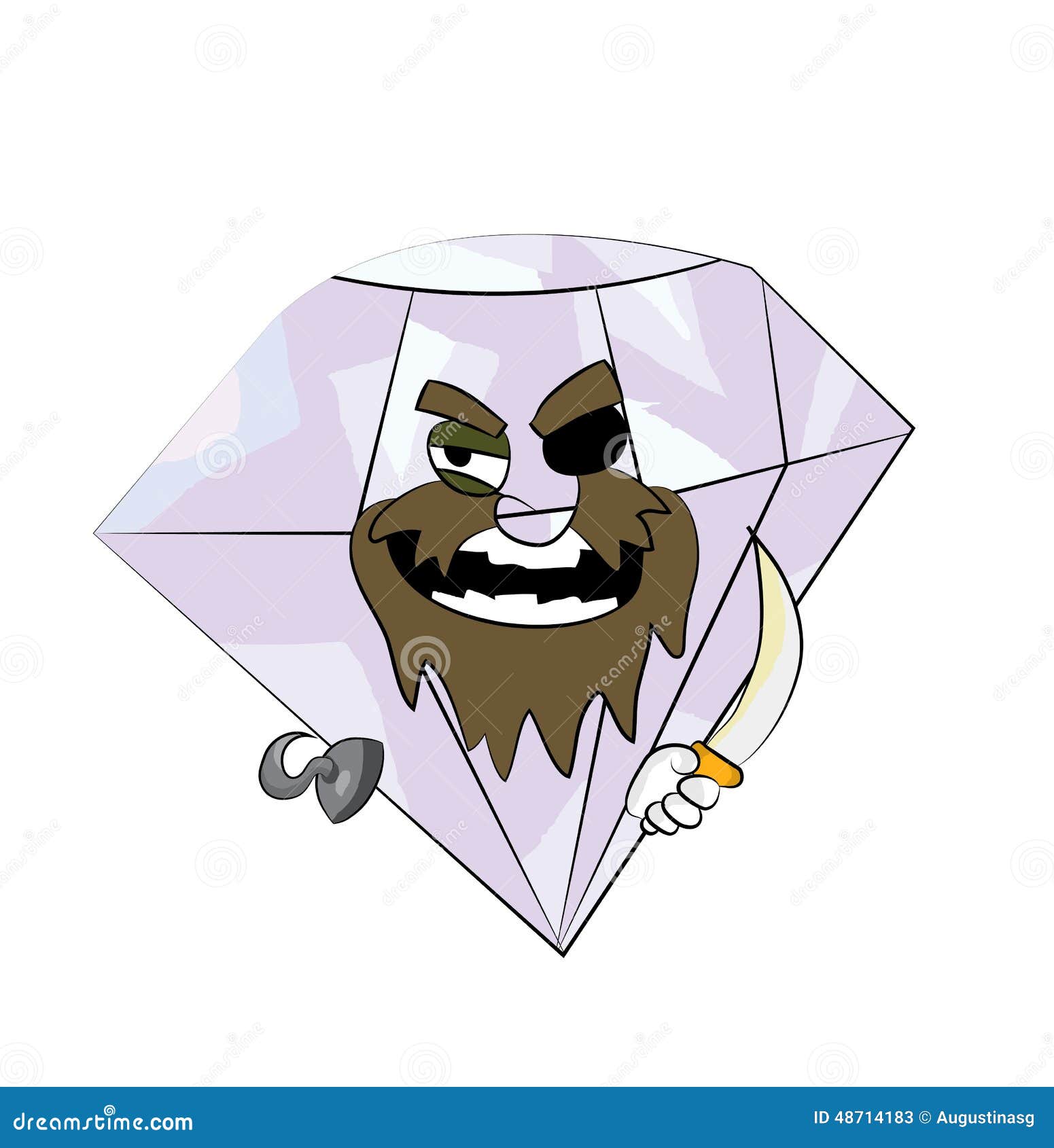 Pirate Diamond cartoon stock illustration. Illustration of diamond ...