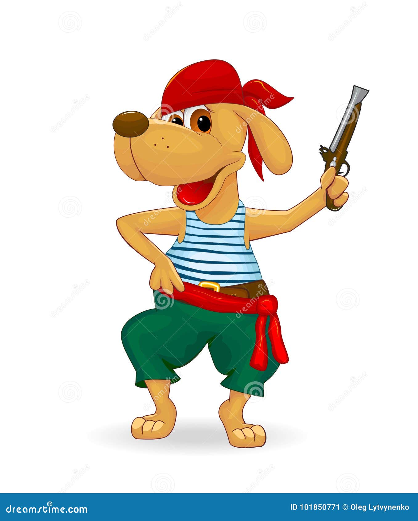 Pirate dog stock vector. Illustration of cartoon, smiling - 101850771