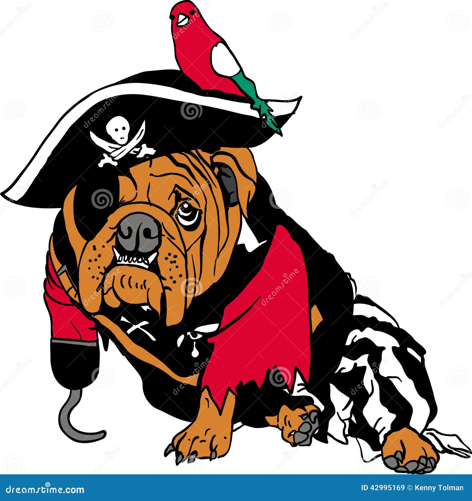 Pirate Dog stock illustration. Illustration of hand, depressed - 42995169
