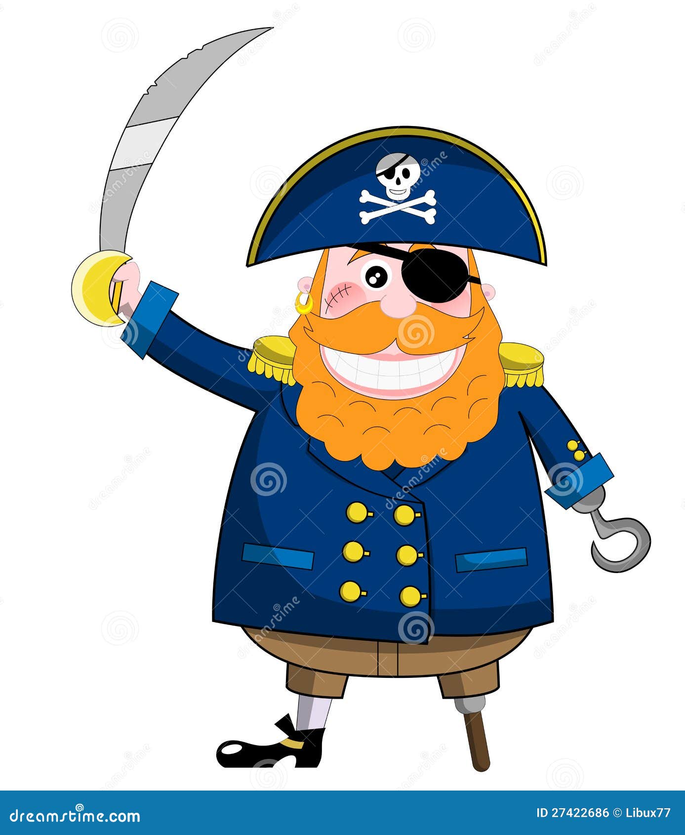 Pirate drôle illustration de vecteur. Illustration du adulte - 27422686