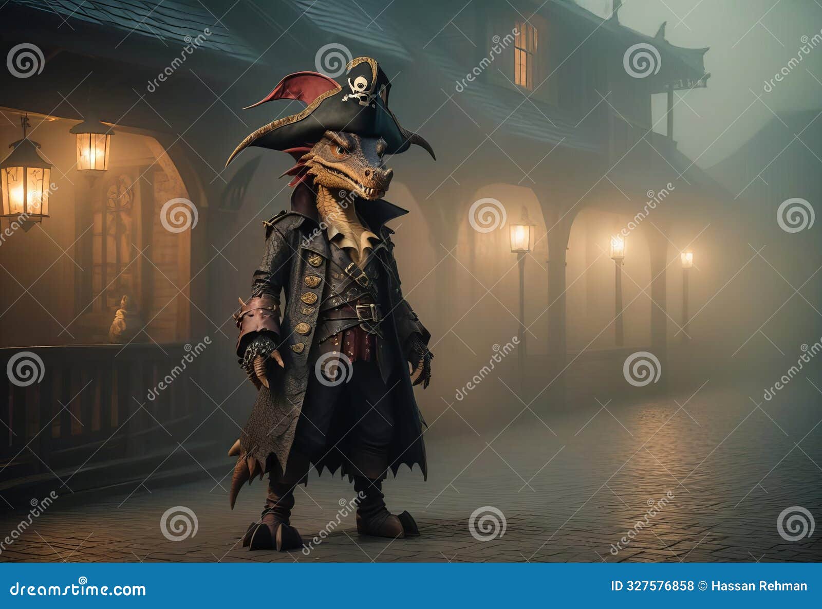 A Pirate Dragon stock illustration. Illustration of magical - 327576858