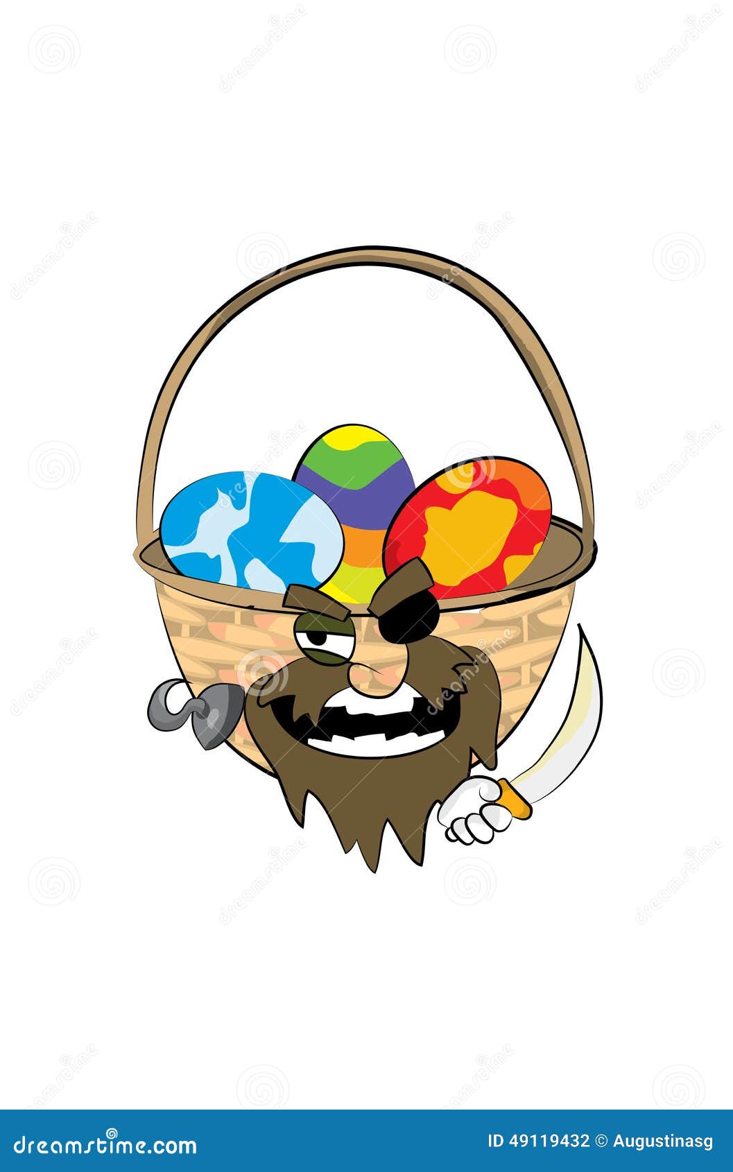 Pirate Easter Basket Cartoon Stock Illustration - Illustration of ship ...