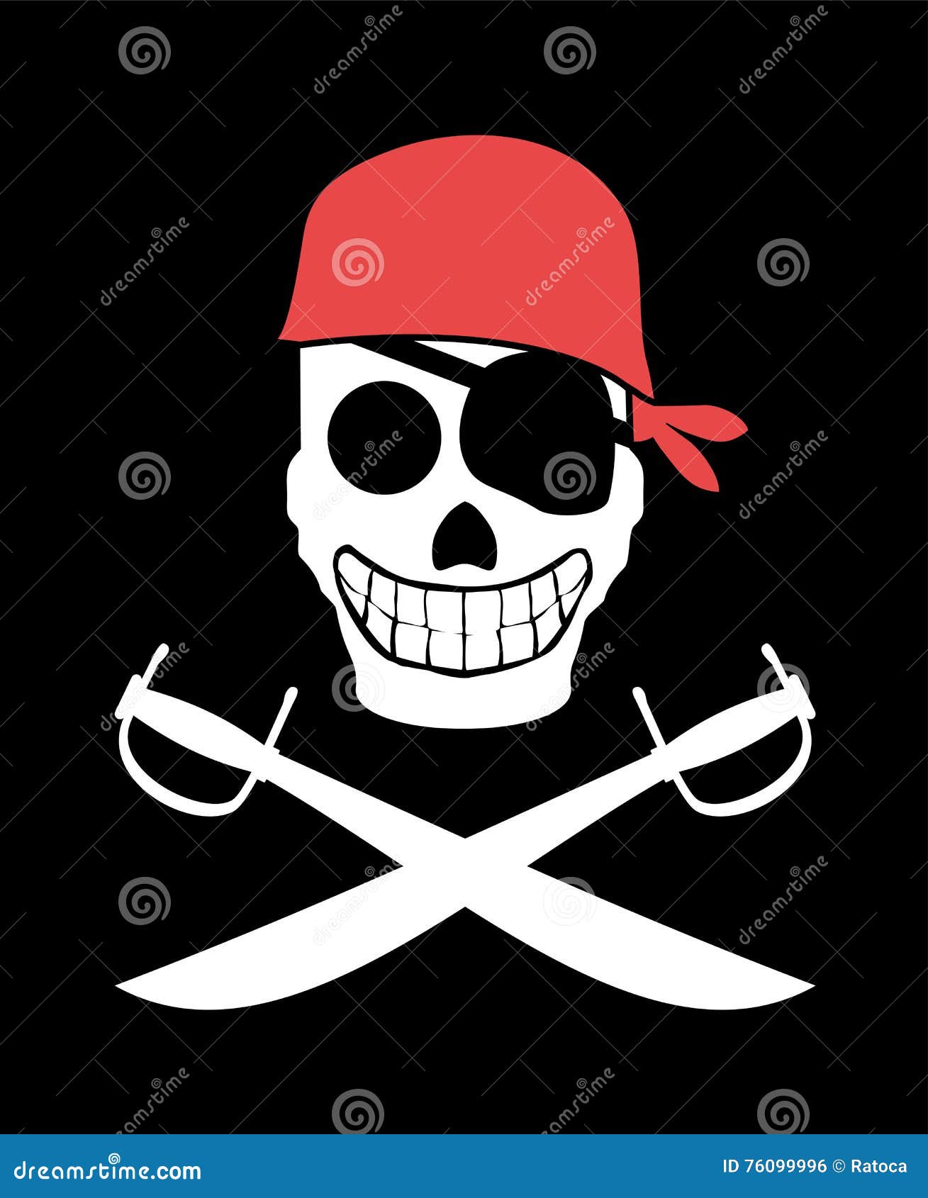 Pirate emblem stock vector. Illustration of imaginative - 76099996