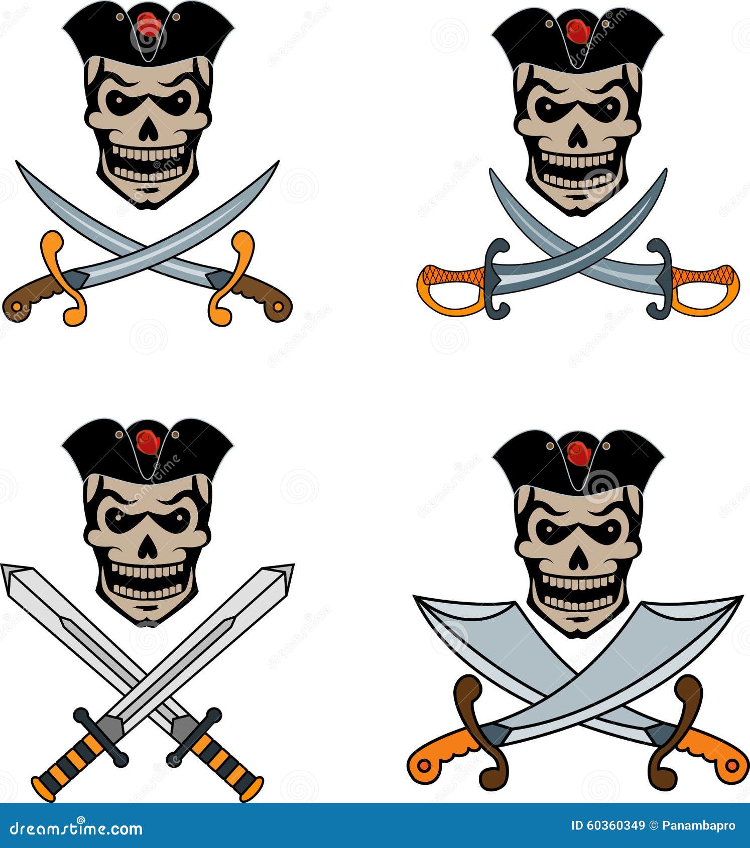 Pirate emblem stock vector. Illustration of cross, crosswise - 60360349