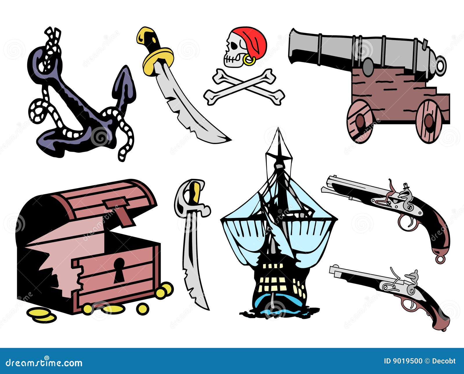 Pirate equipment stock illustration. Illustration of marker - 9019500