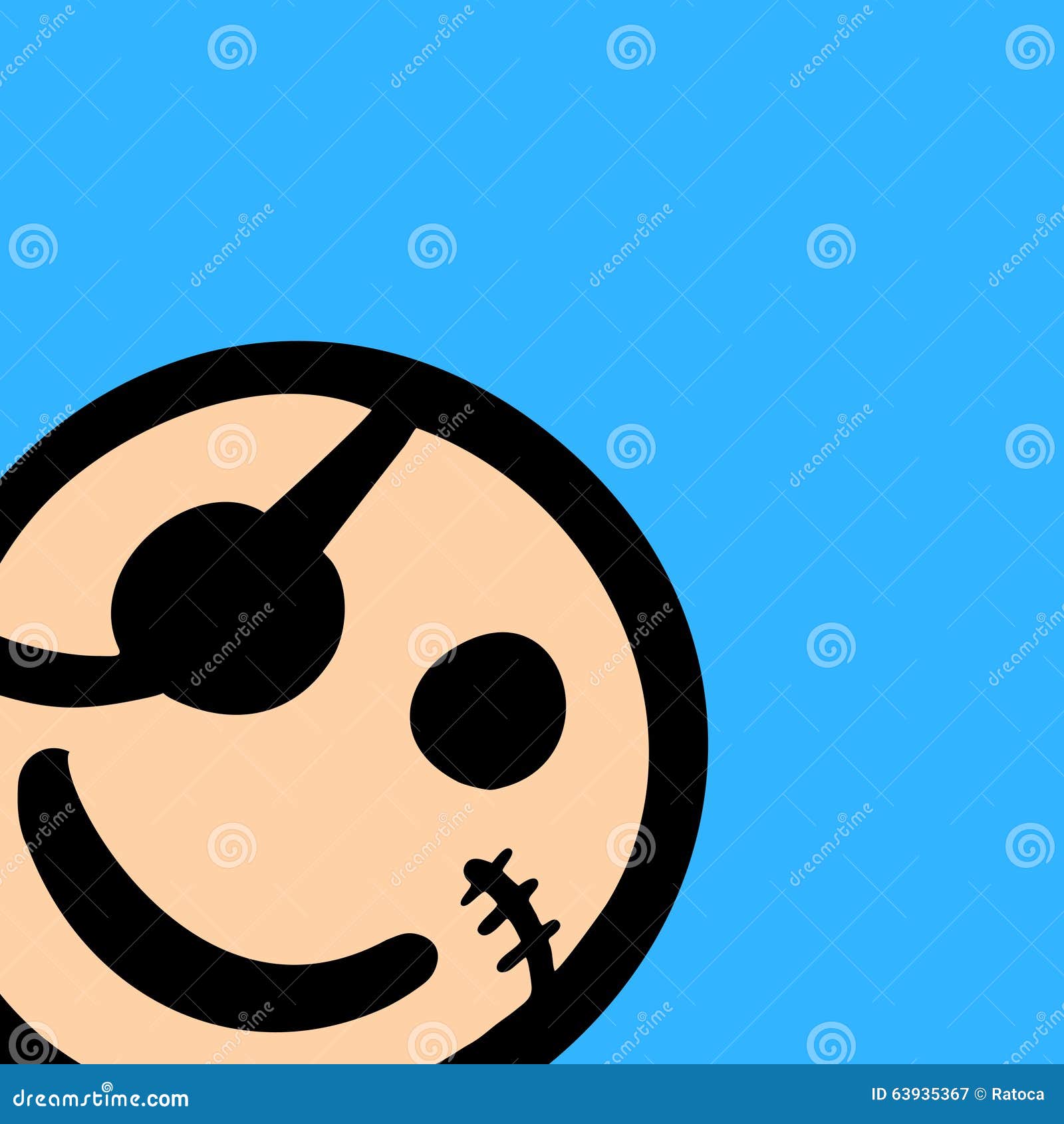 Pirate face stock vector. Illustration of piracy, mascot - 63935367