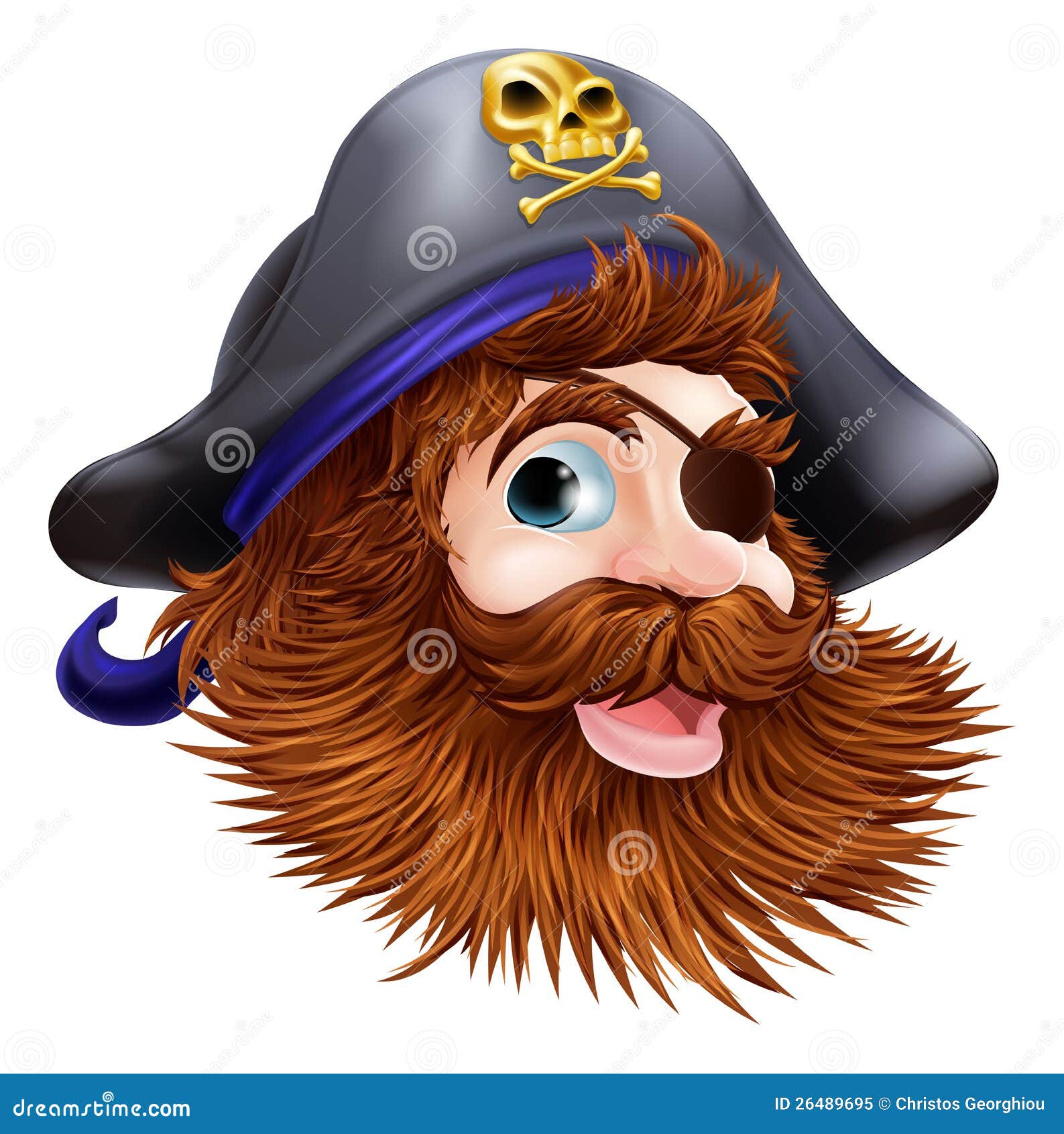 Pirate Face Composed Of Banners - Stylized Illustration For Children's ...