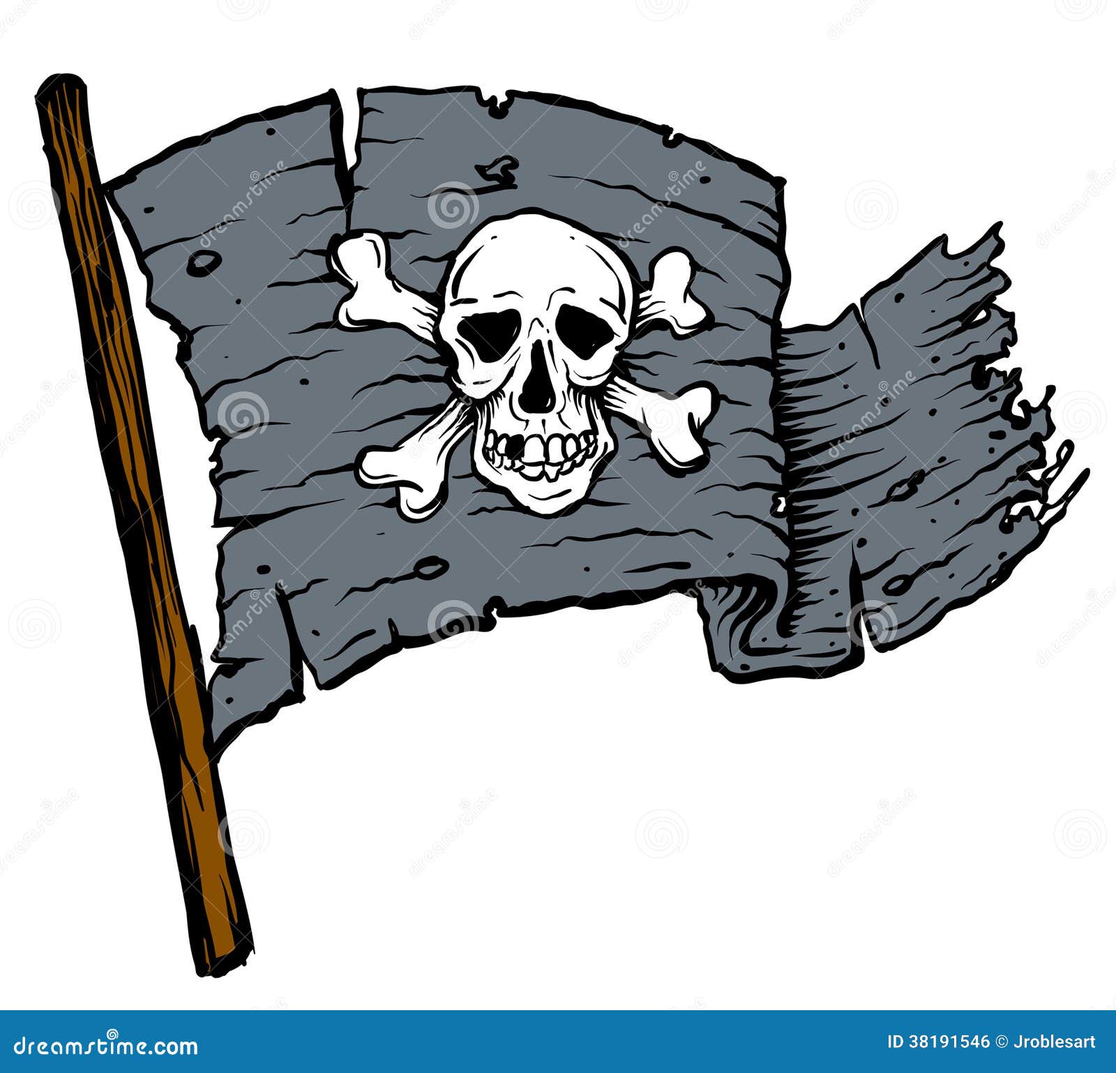 Pirate Flag. Isolated Illustration Of A Piratical Flag On A White ...