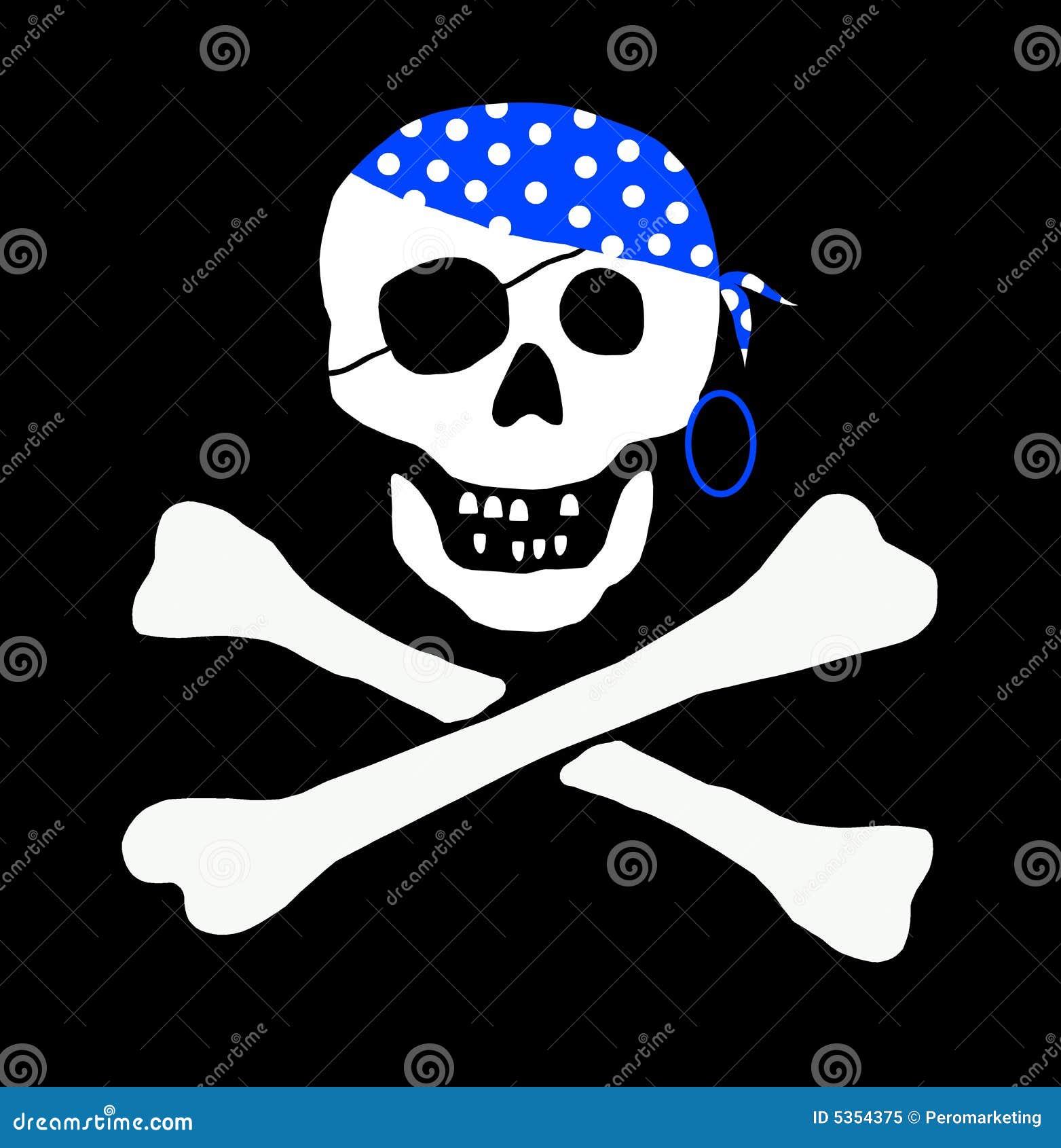 Pirate Flag. Isolated Illustration Of A Piratical Flag On A White ...