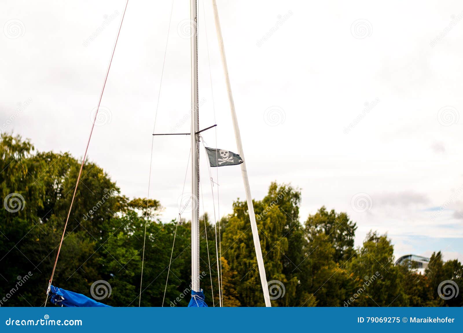 Pirate Flag Blowing in the Wind Stock Image - Image of sign, fear: 79069275