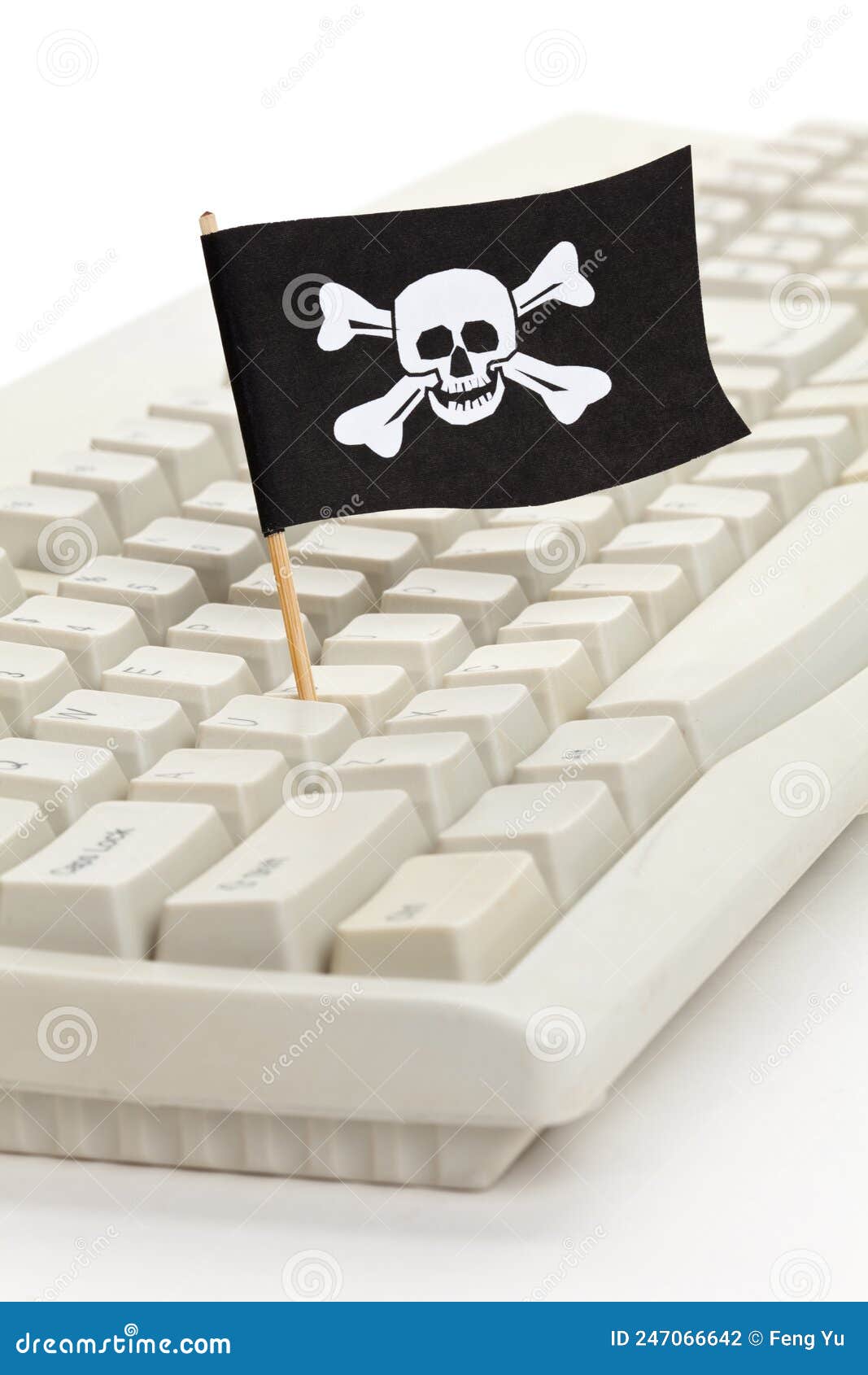 Pirate Flag and Computer Keyboard Stock Photo - Image of security ...