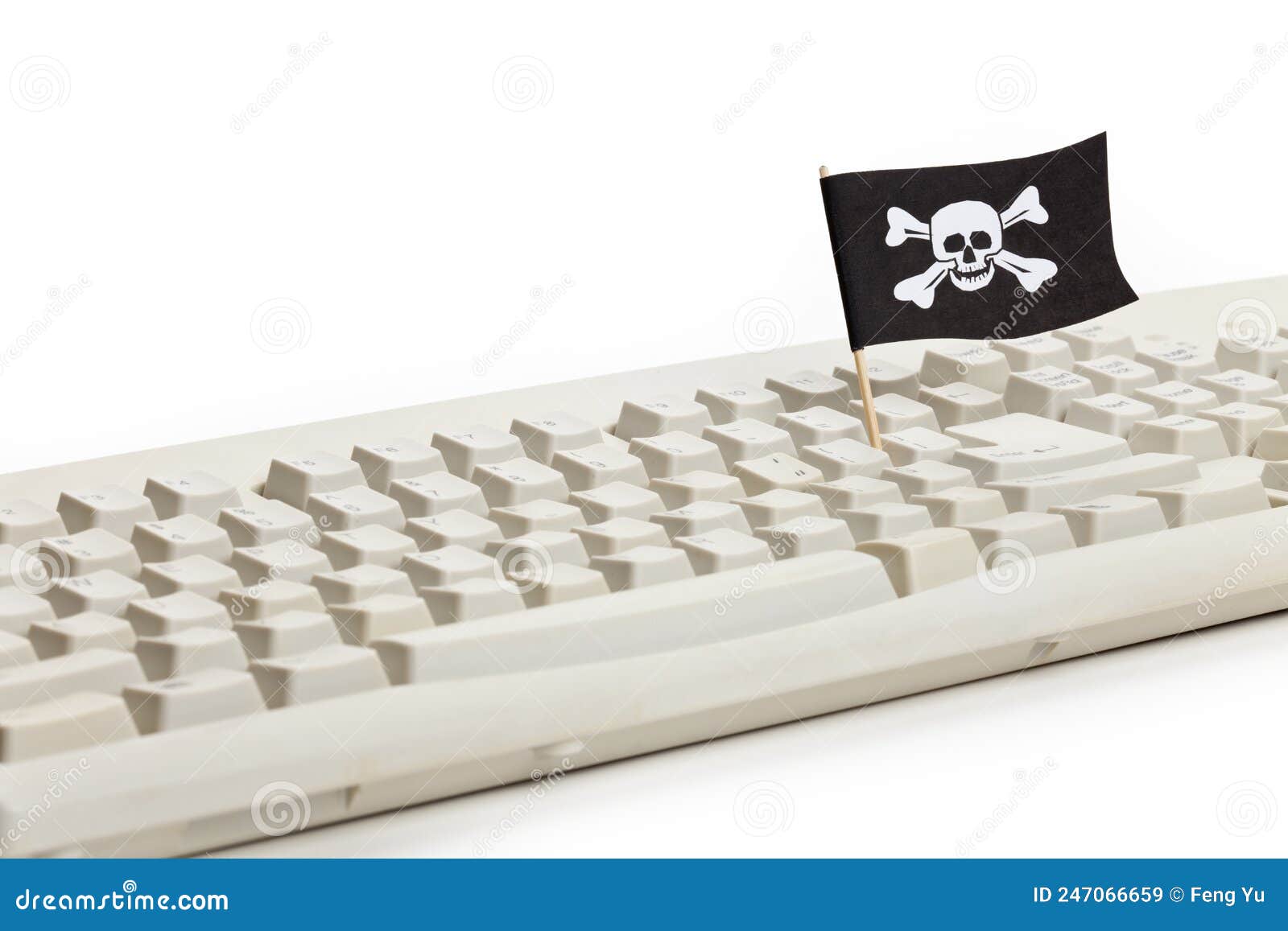 Pirate Flag and Computer Keyboard Stock Image - Image of computer ...