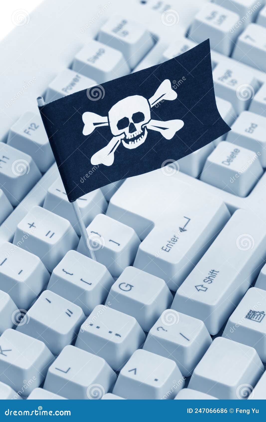 Pirate Flag and Computer Keyboard Stock Photo - Image of computer ...