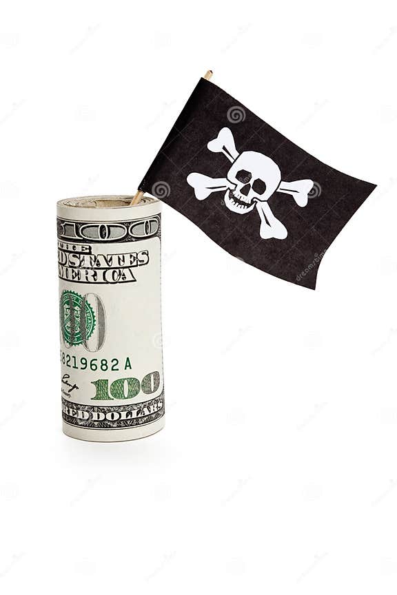 Pirate Flag and Dollar stock image. Image of isolated - 15815669