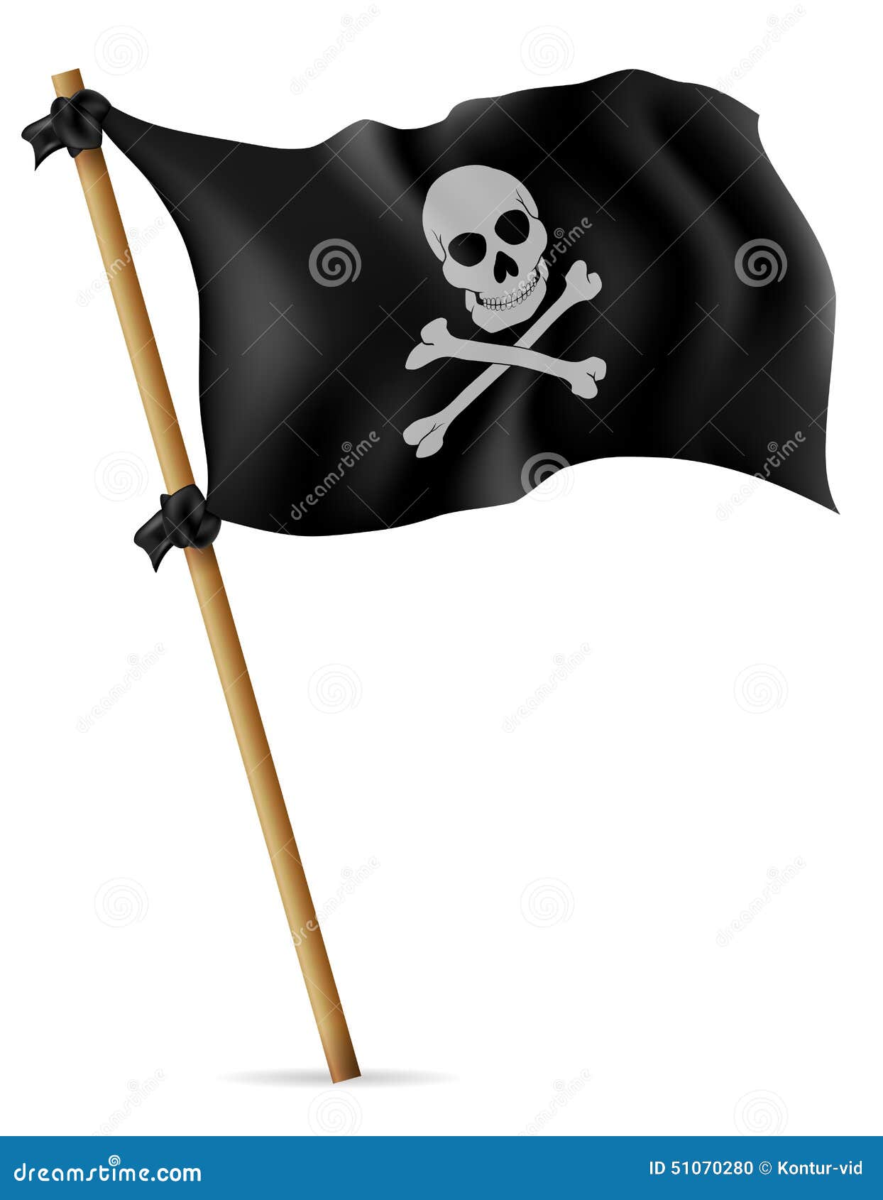 Pirate Flag. Isolated Illustration Of A Piratical Flag On A White ...