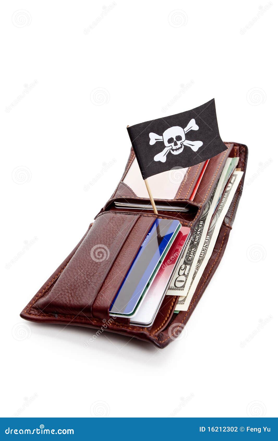 Pirate Flag and Wallet stock photo. Image of crossbones - 16212302