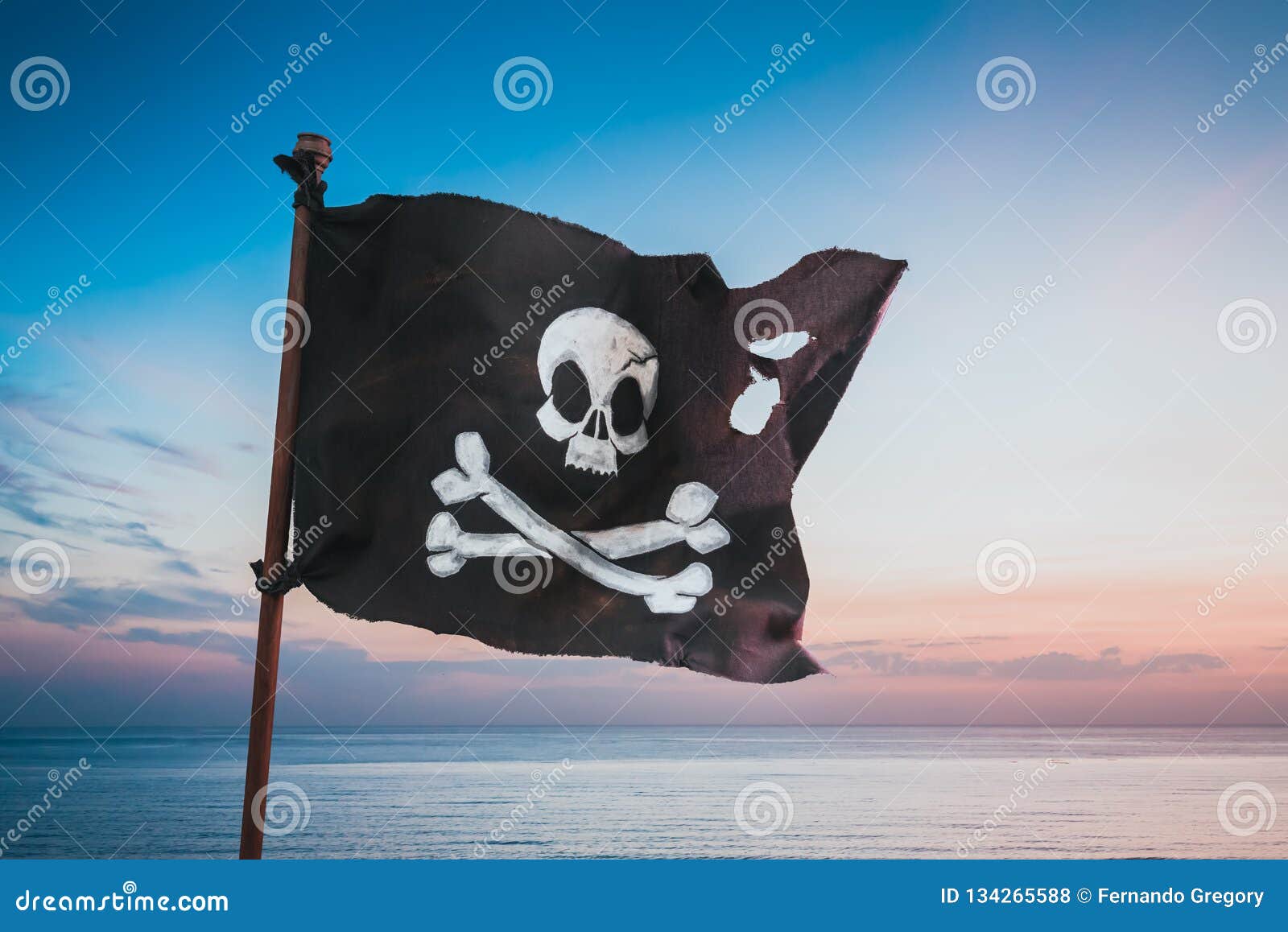 Pirate Flag Waving with the Wind Stock Photo - Image of flag, pirate ...