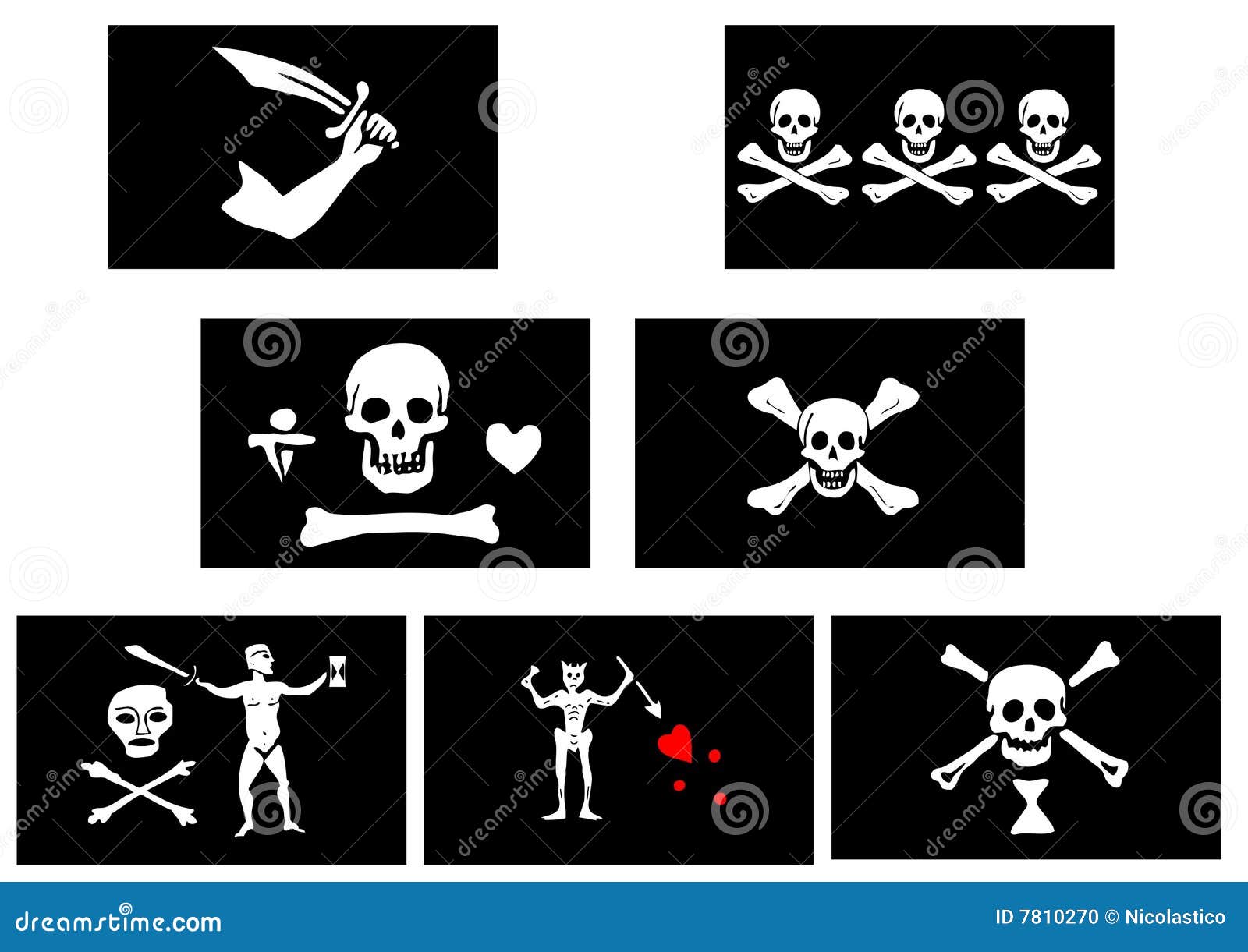 Pirate Flags Collection Stock Illustrations – 97 Pirate Flags ...