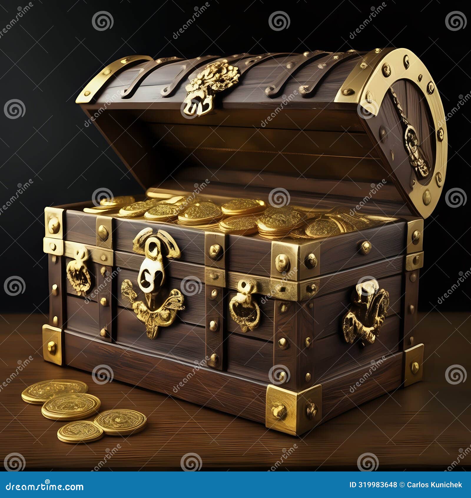 Pirate Gold Treasure Chest - Generated by Ai Stock Illustration ...