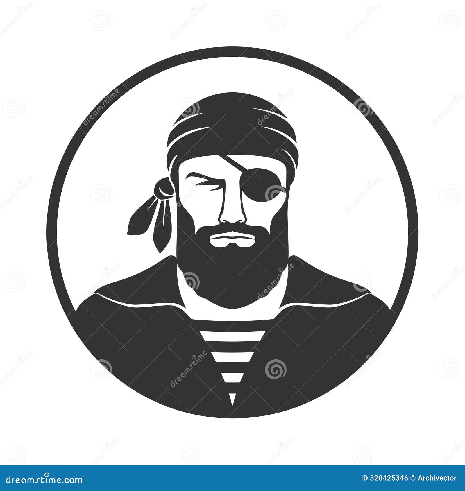 Pirate Graphic Sign in a Circle Stock Vector - Illustration of jolly ...