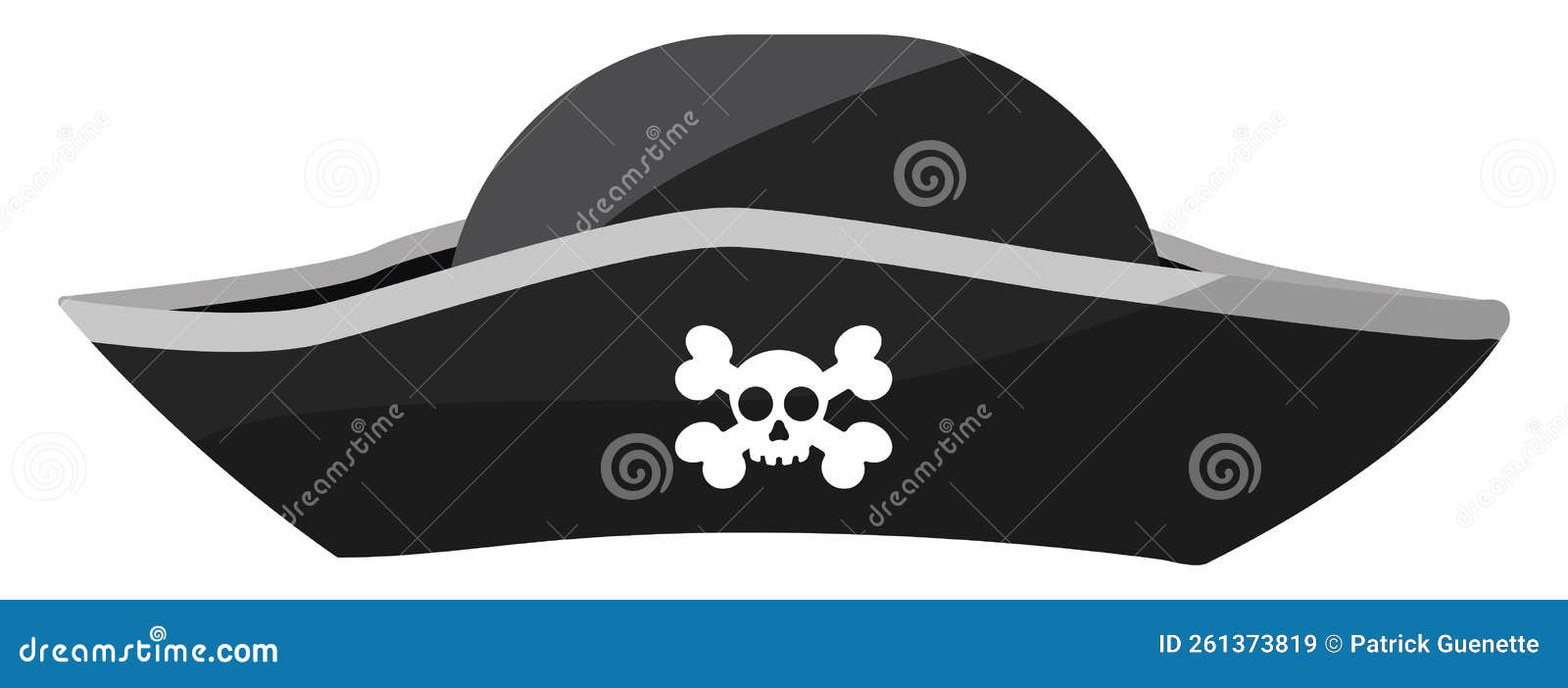 Pirate hat, icon stock vector. Illustration of piracy - 261373819