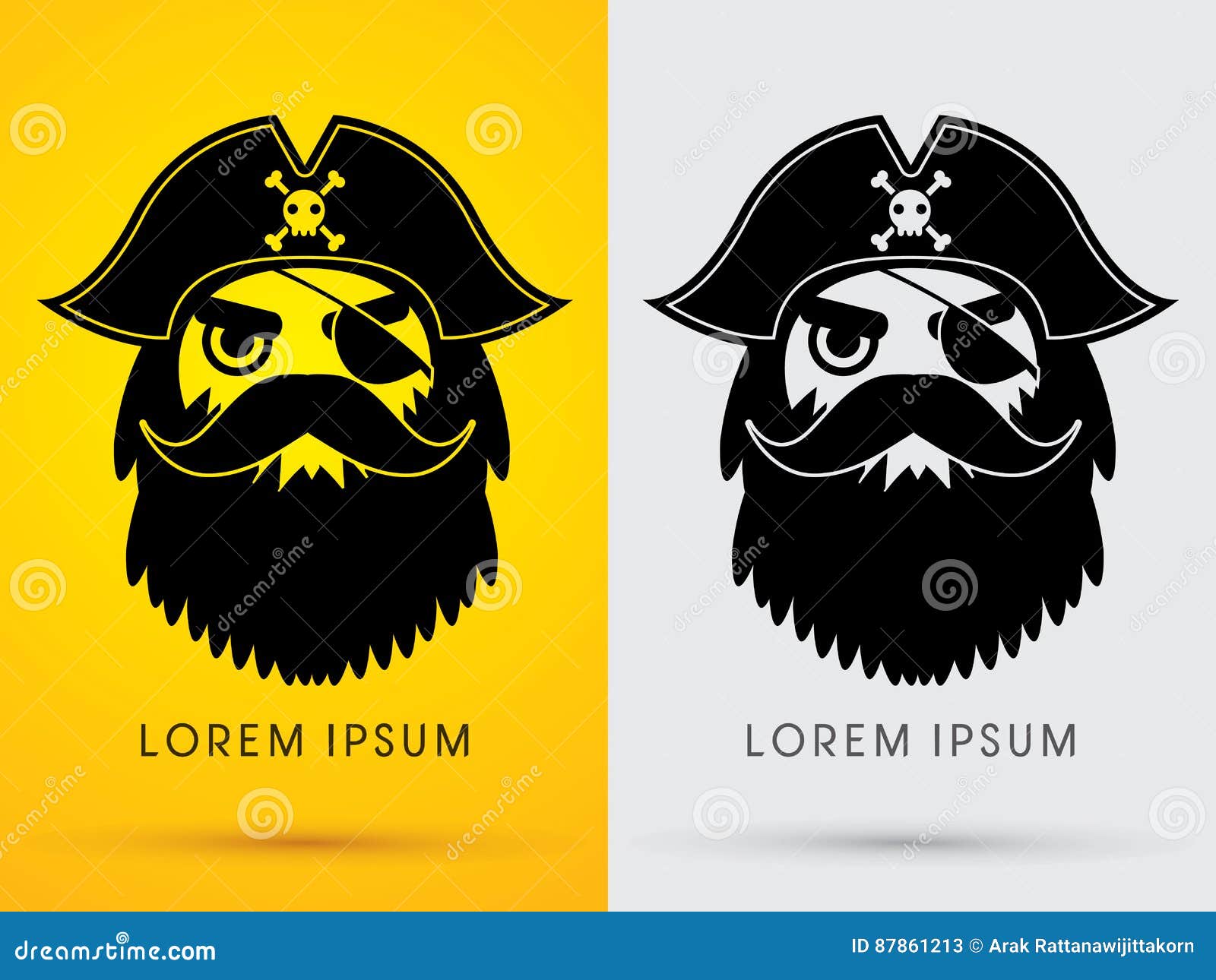 Pirate Head Face Cartoon Logo Stock Vector - Illustration of face ...