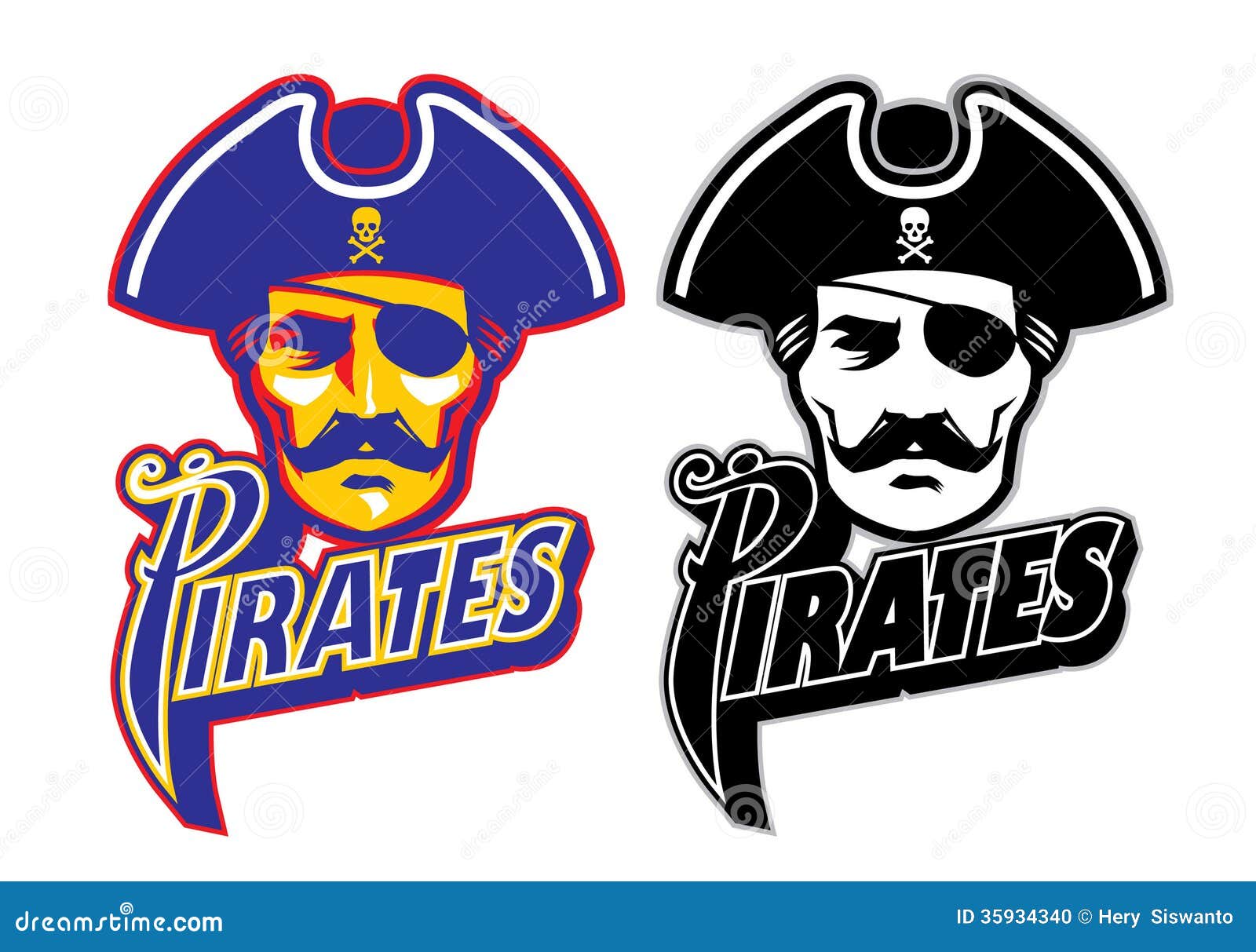 Pirate head mascot stock vector. Illustration of danger - 35934340
