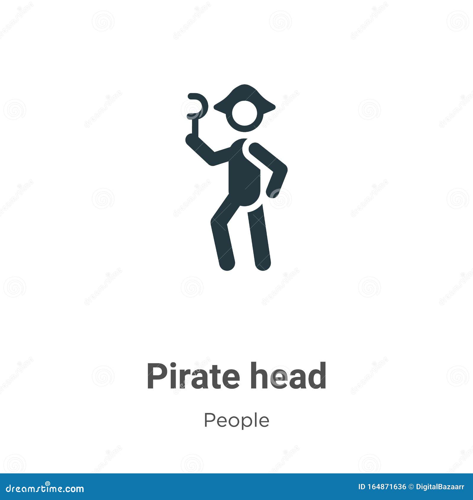 Pirate Head Vector Icon on White Background. Flat Vector Pirate Head ...