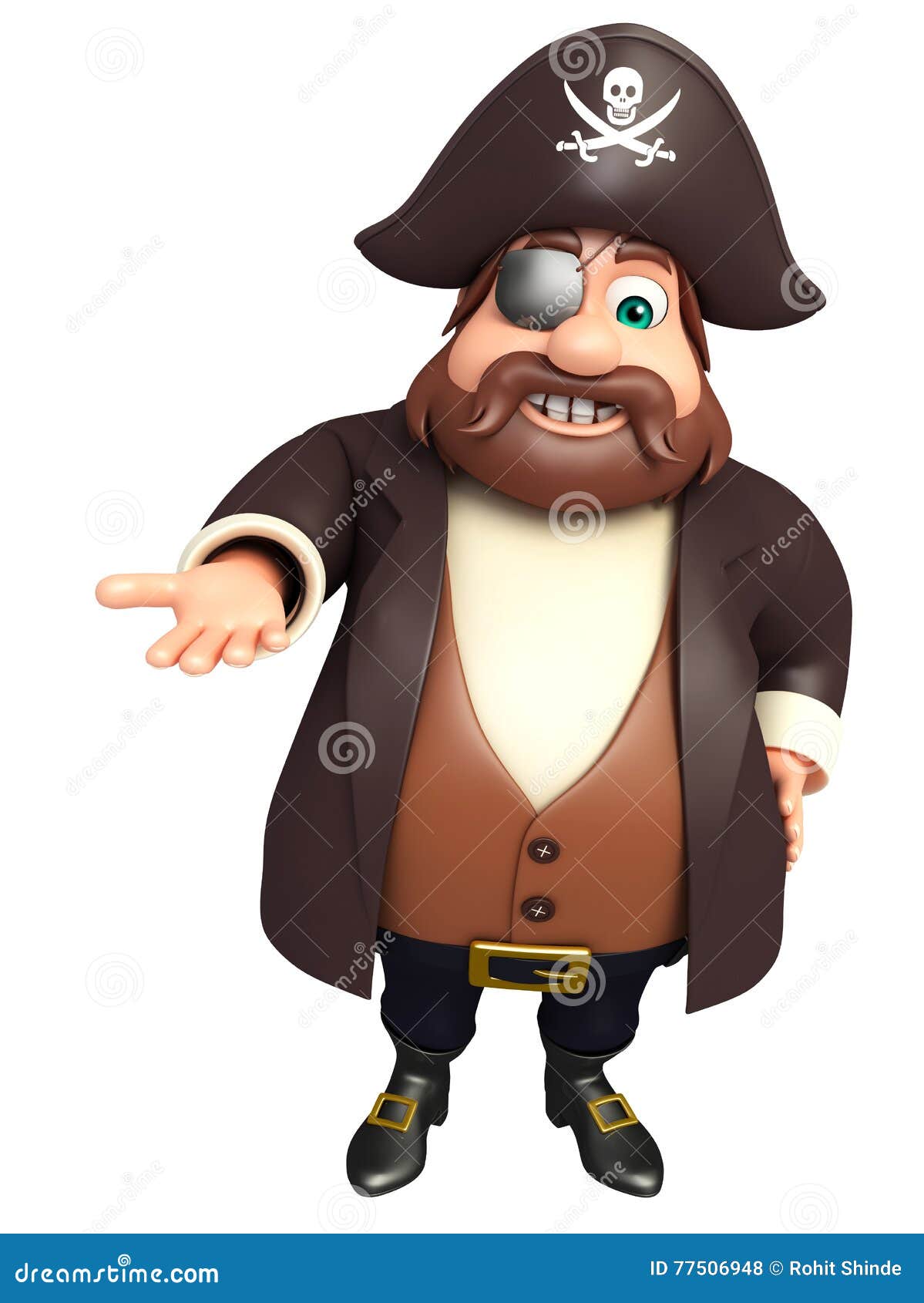 Pirate with Hold pose stock illustration. Illustration of macaw - 77506948