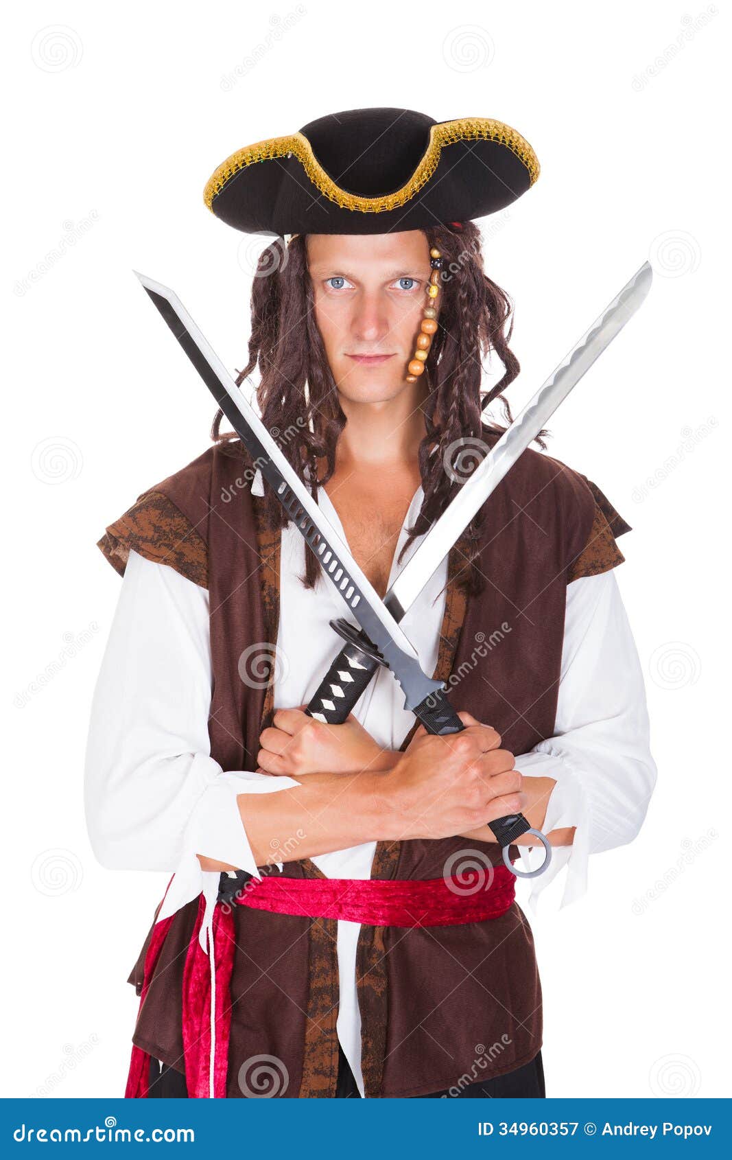 Pirate Holding A Cutlass Sword Stock Photo | CartoonDealer.com #4180908