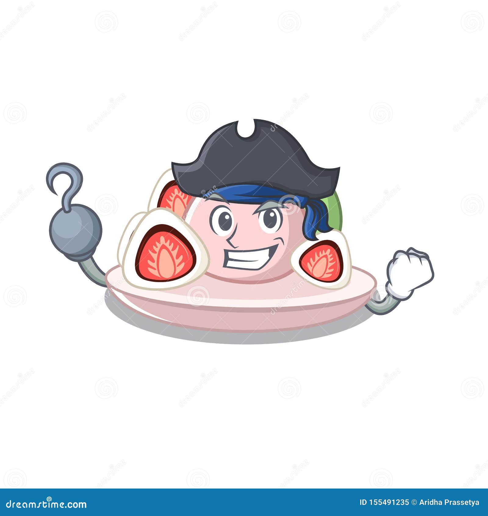 Pirate Ichigo Daifuku In The Character Fridge Cartoon Vector ...