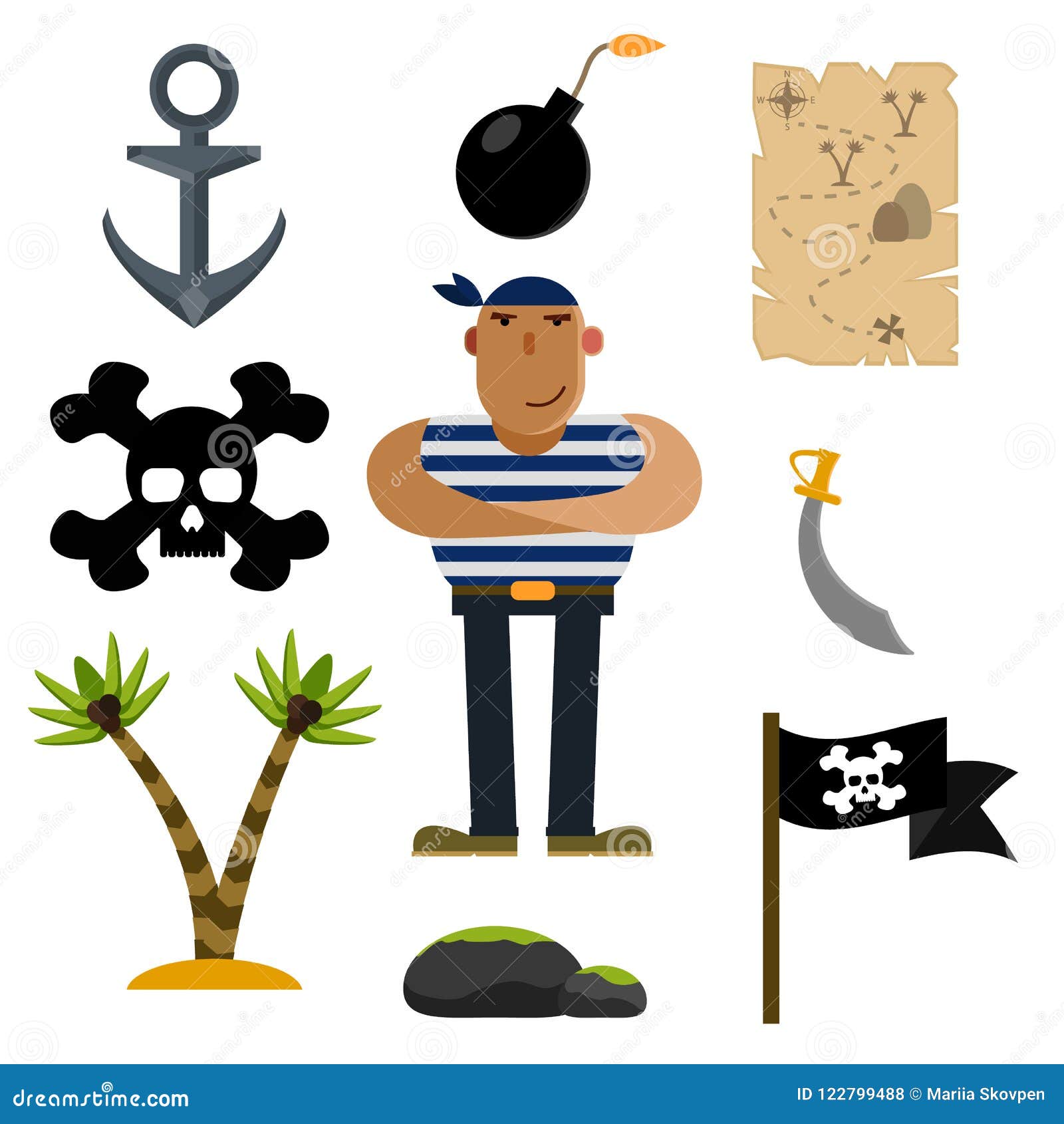 Pirate Icons, Pirate, Illustration Of Icon Sets | CartoonDealer.com ...