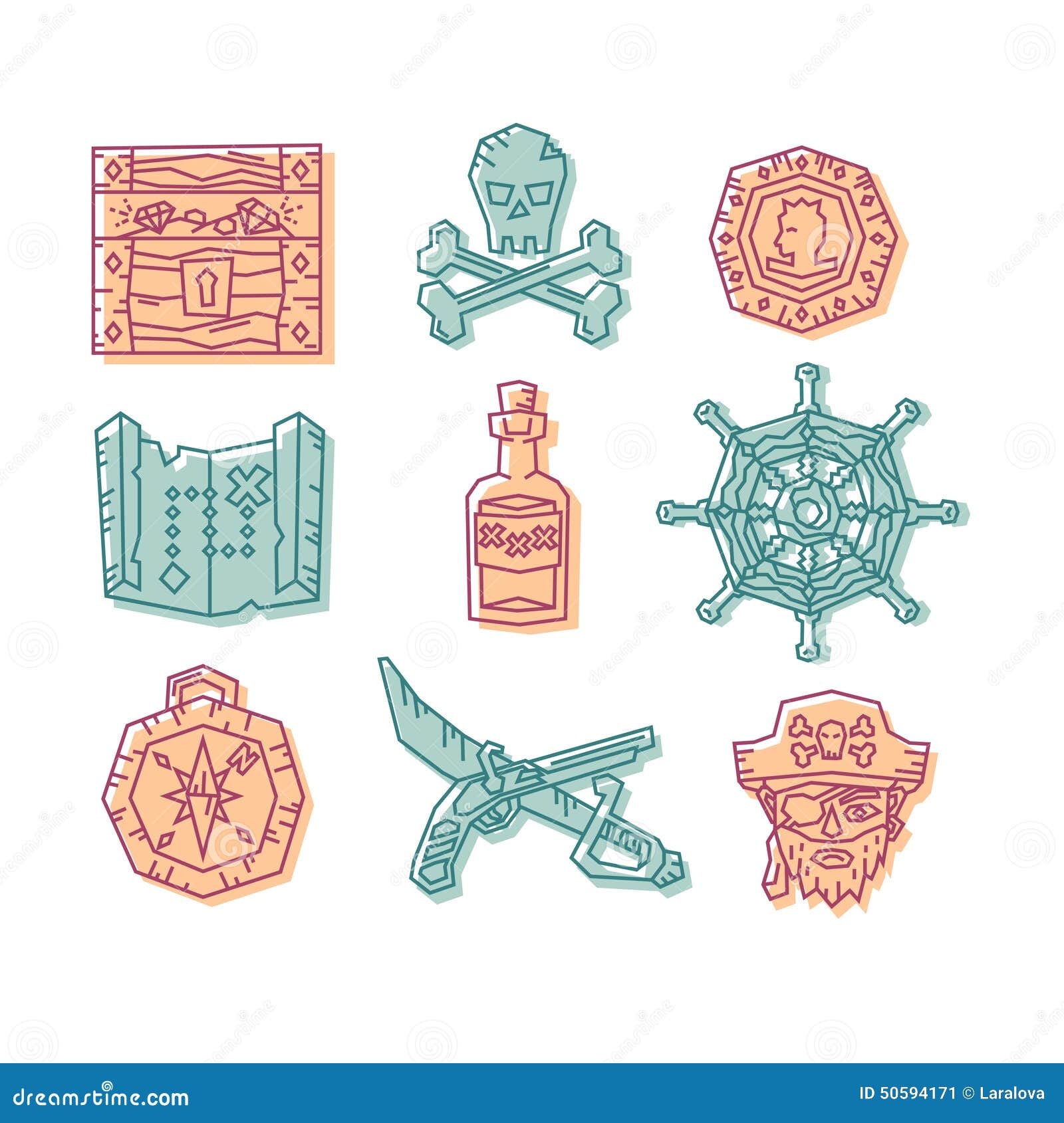 Pirate icons stock vector. Illustration of bones, pirate - 50594171