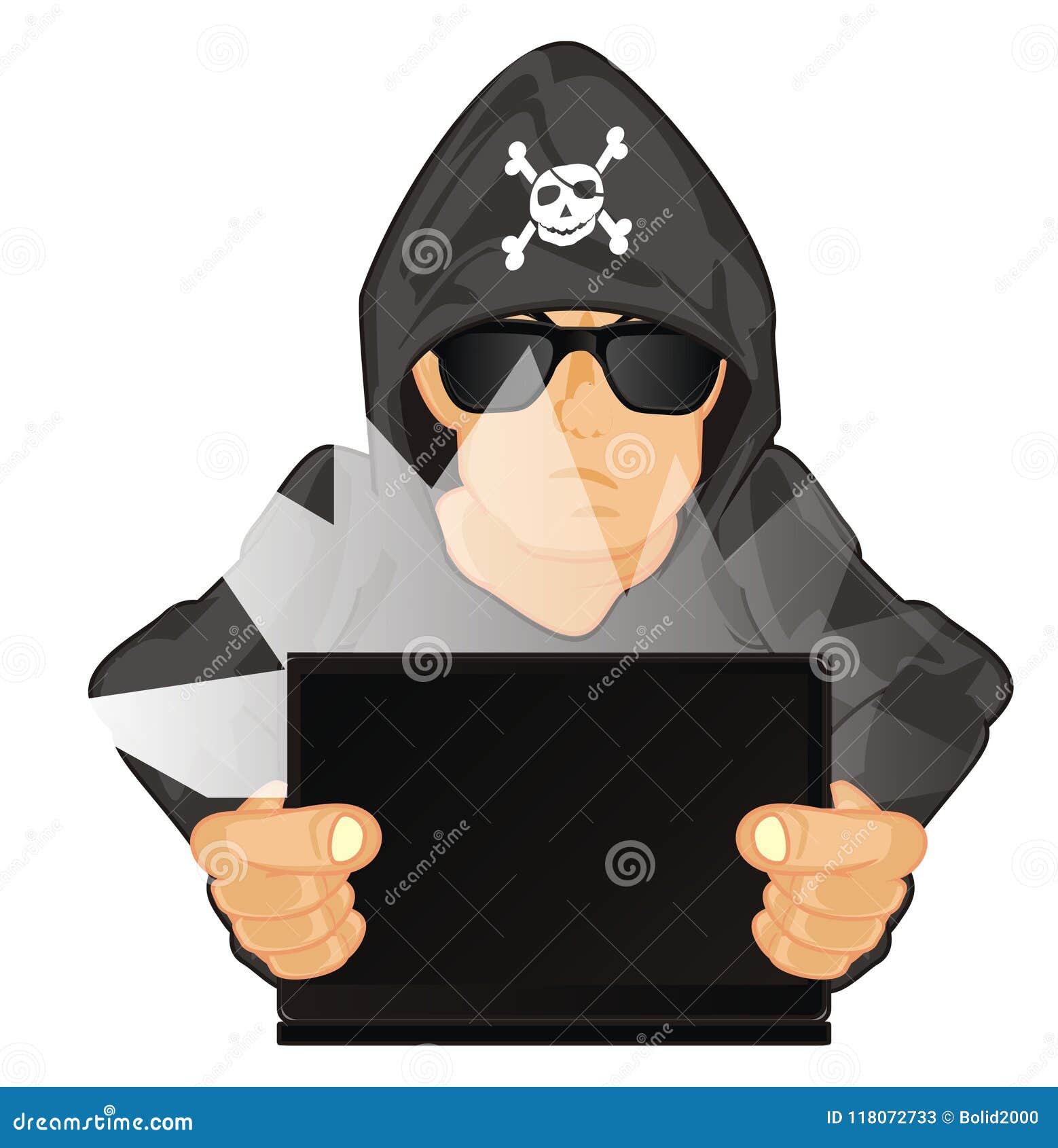 Pirate Informatique Dans Le Symbole Du ` S De Purate Illustration Stock ...