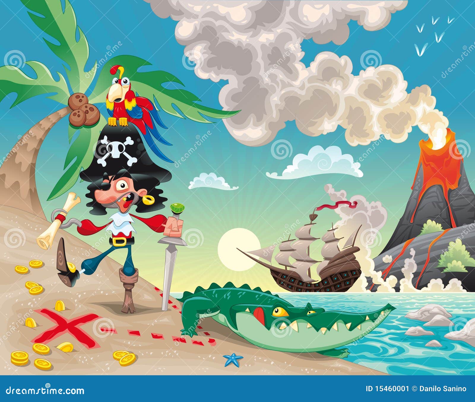 Pirate Island Map Royalty-Free Stock Photo | CartoonDealer.com #81400983