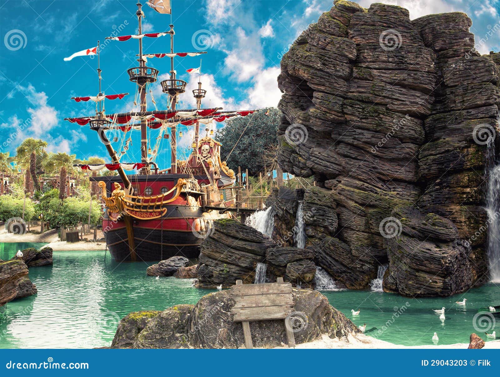Pirate island stock image. Image of buccaneer, galleon - 29043203