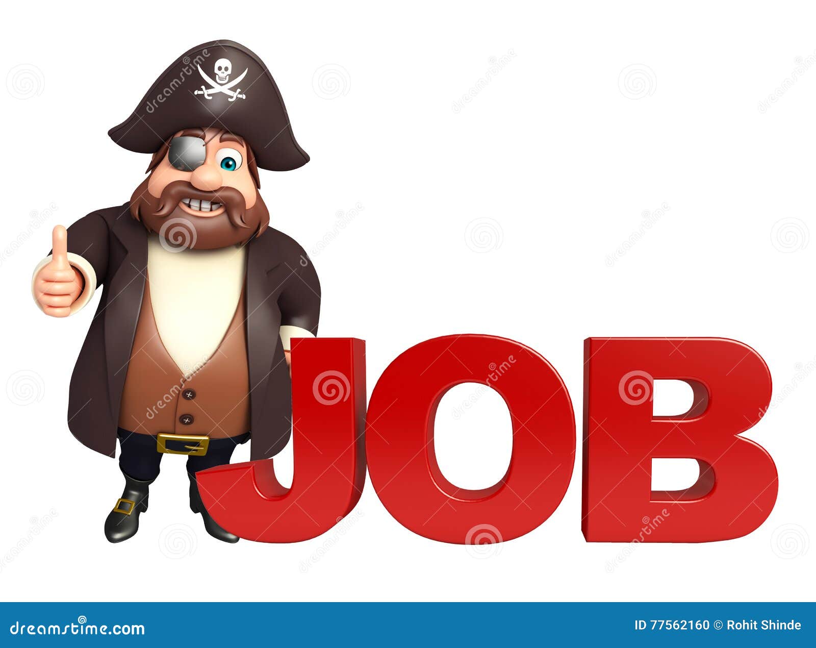 Pirate with Job sign stock illustration. Illustration of captain - 77562160