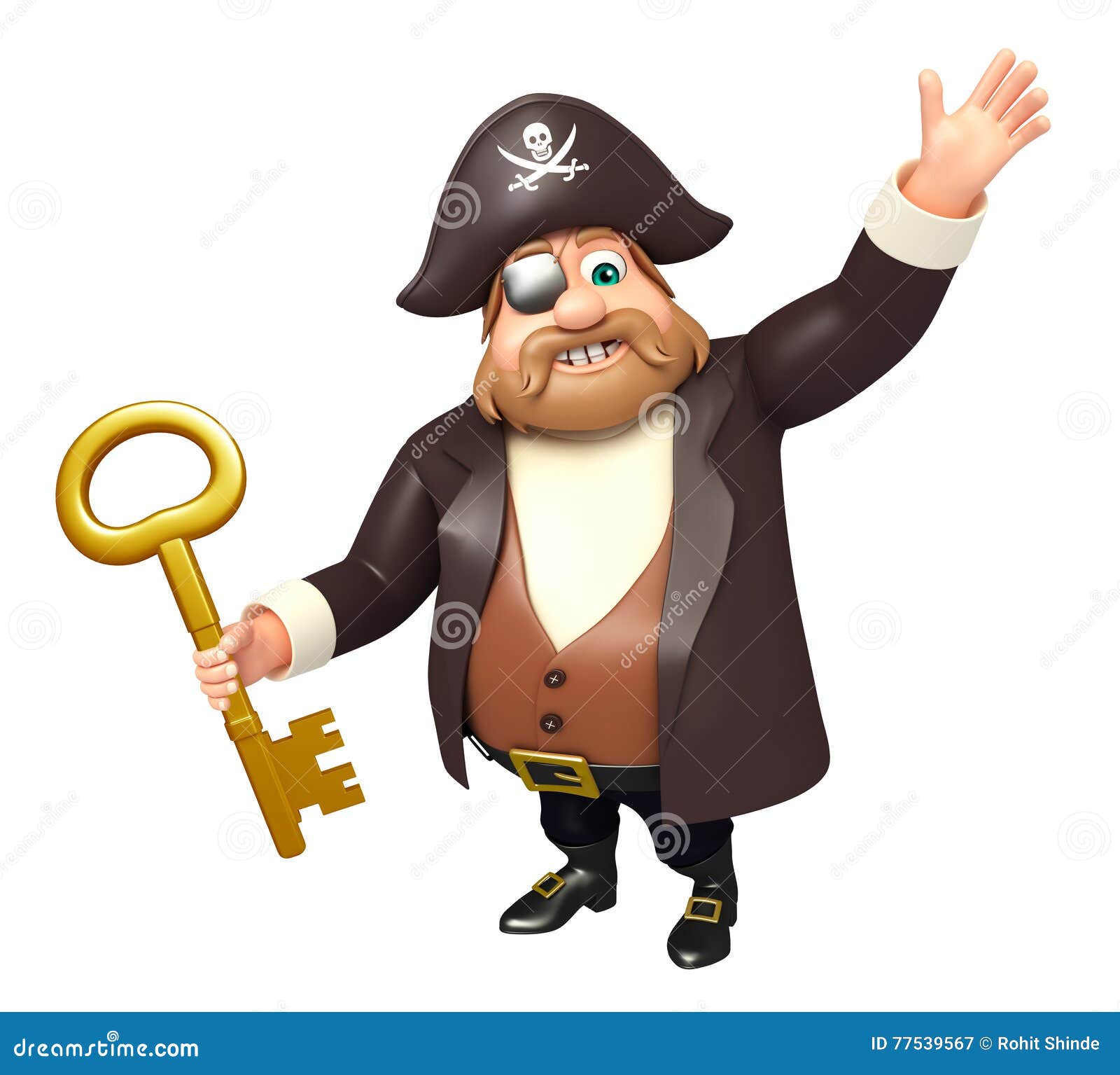 Pirate with Key stock illustration. Illustration of sailor - 77539567
