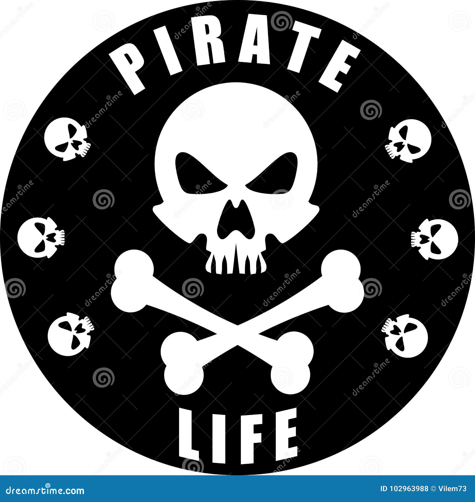 Pirate Life stock illustration. Illustration of bone - 102963988